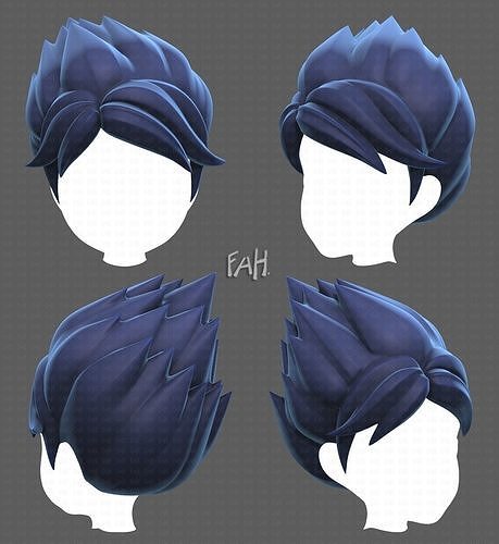 3D model Base Hair for Boy V49 VR / AR / low-poly | CGTrader
