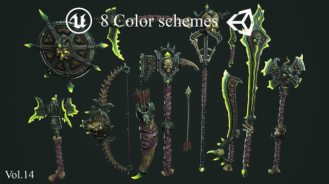 3D model Fantasy undead weapons VR / AR / low-poly | CGTrader