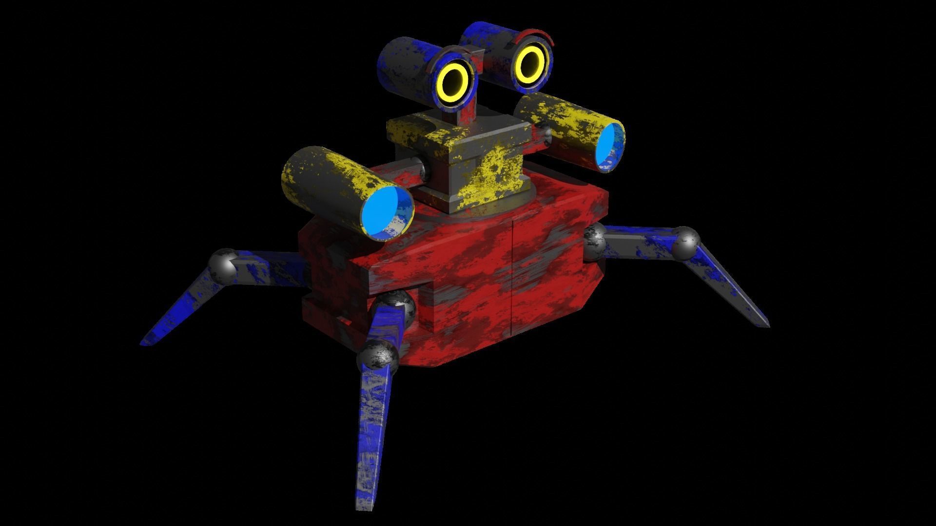 Robots the destroyer paint disordered 3D model | CGTrader