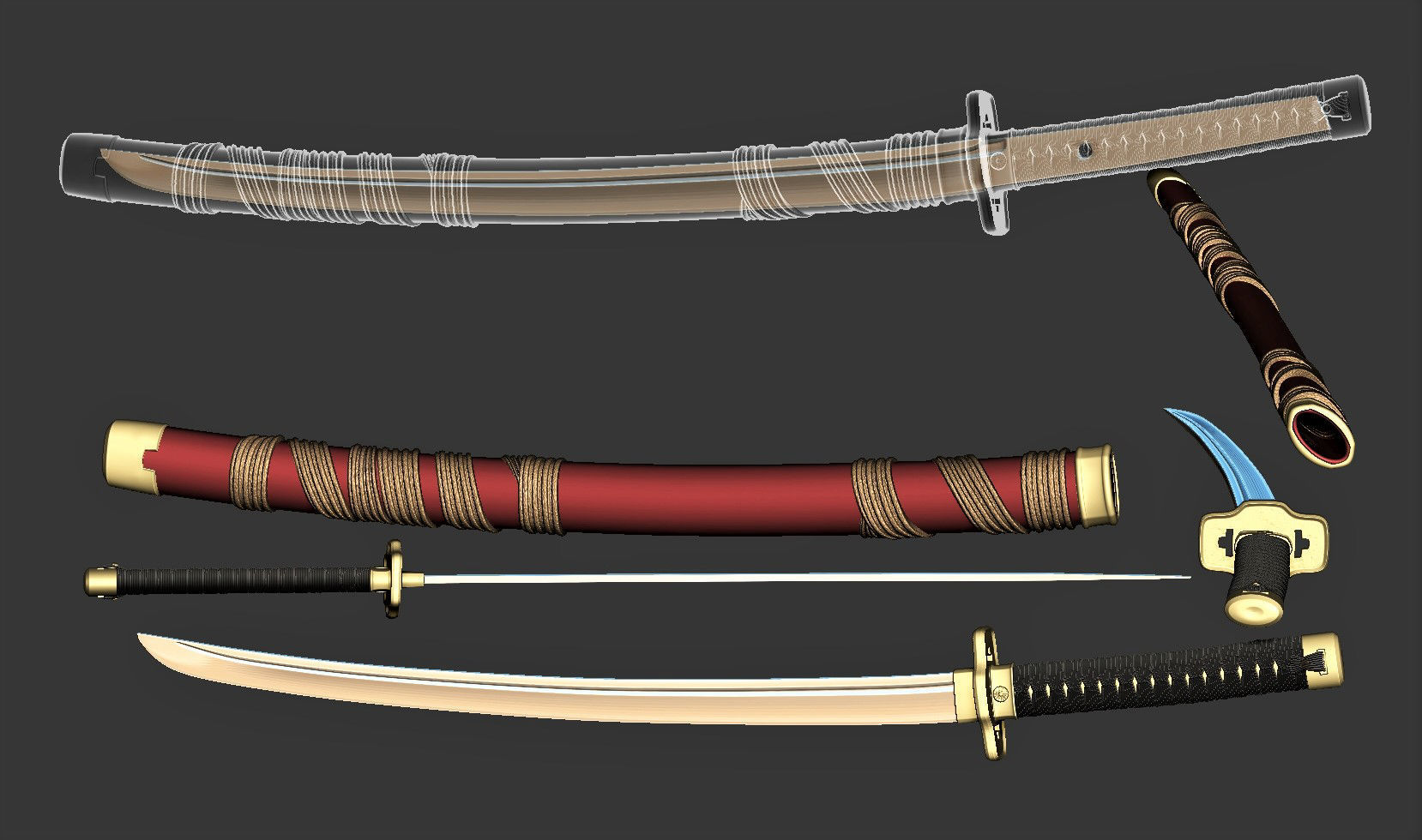 Baiken female character 3D model 3D printable | CGTrader