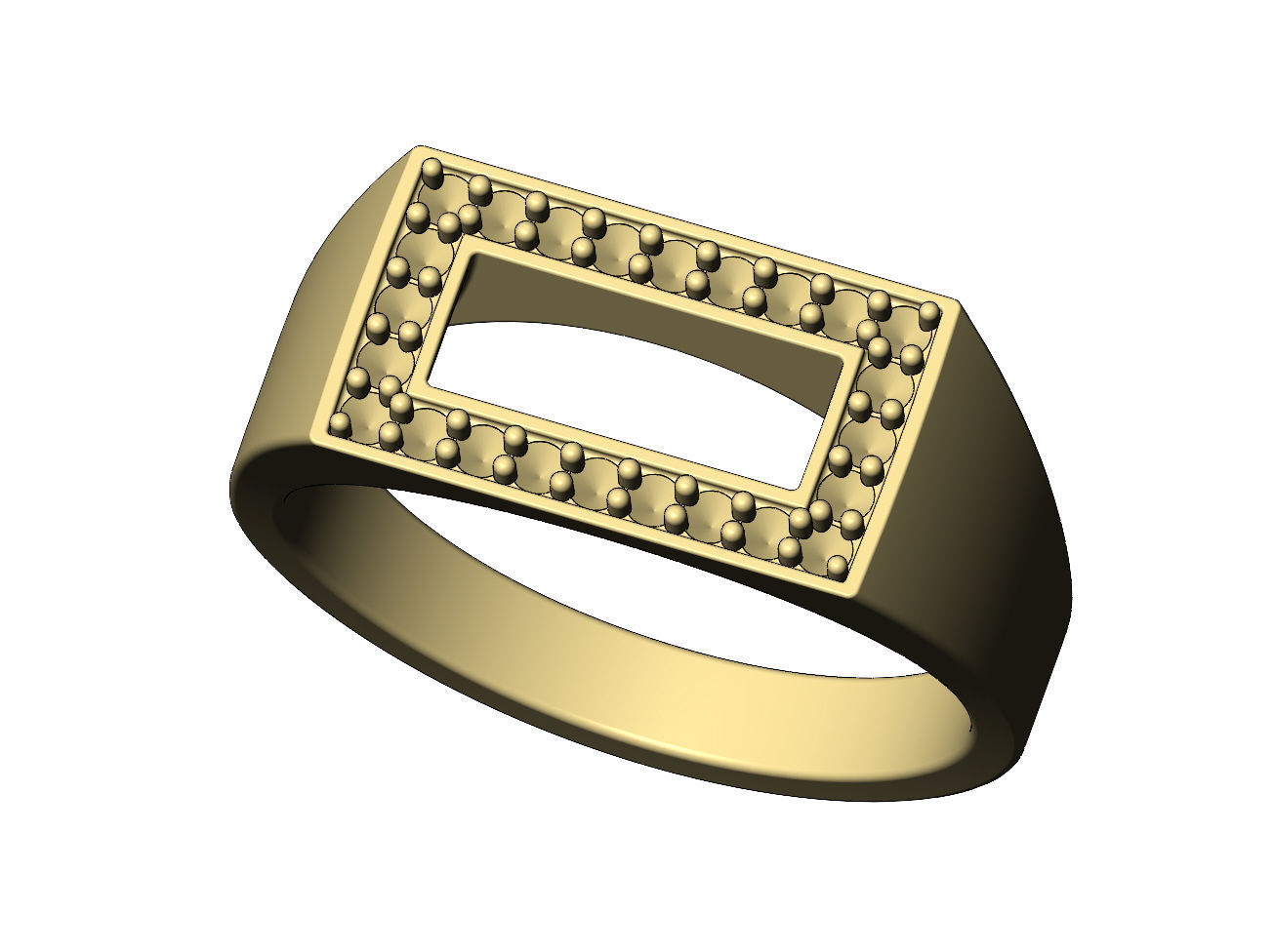 Diamond open rectangular top ring US sizes 6to9 3D model 3D printable ...