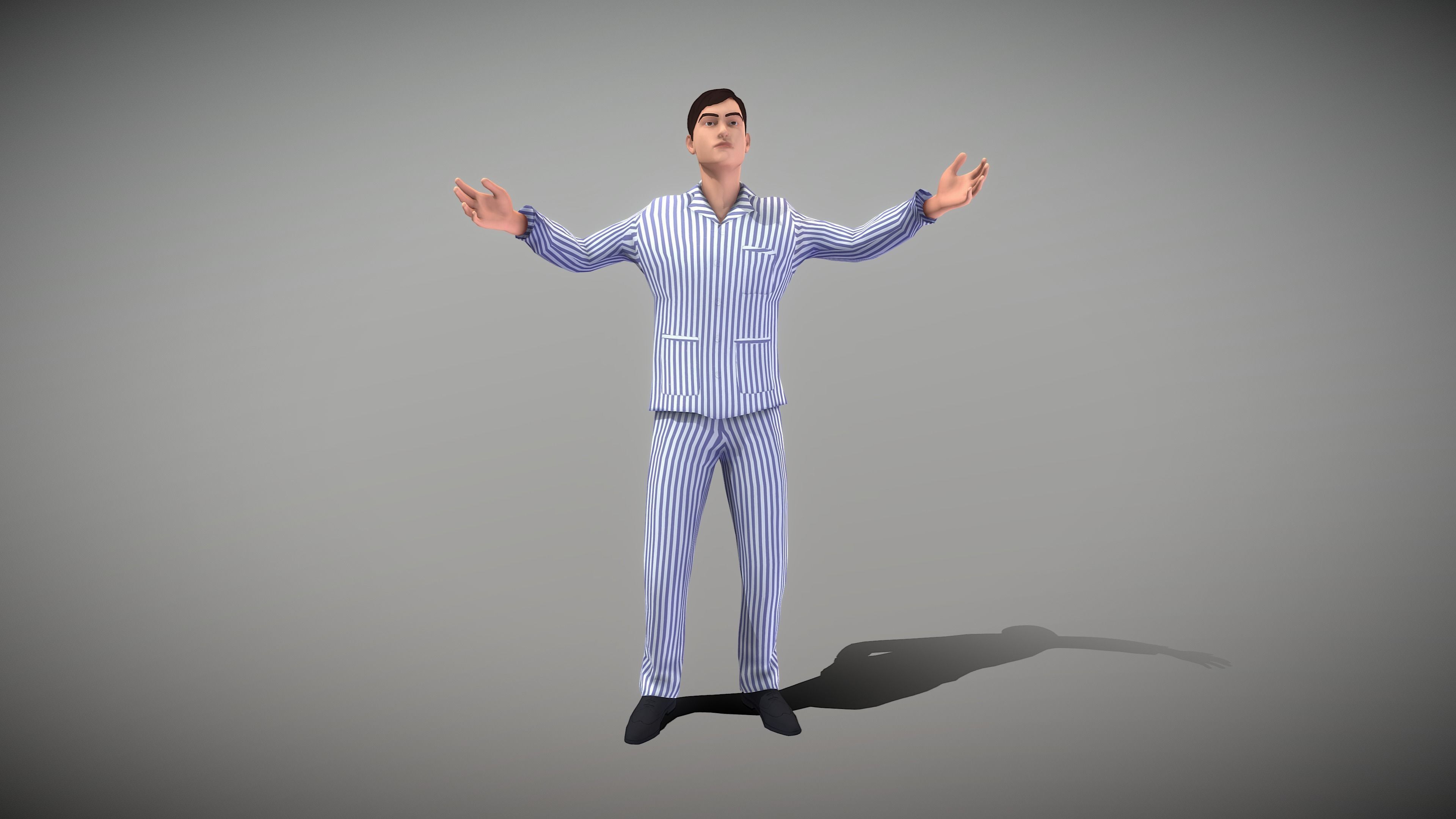 3D model Male Patient VR / AR / low-poly rigged animated | CGTrader