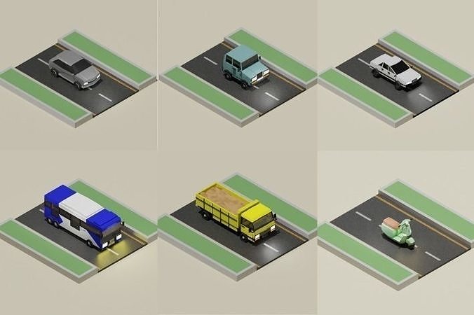 3D model Low Poly Vehicle Package VR / AR / low-poly | CGTrader