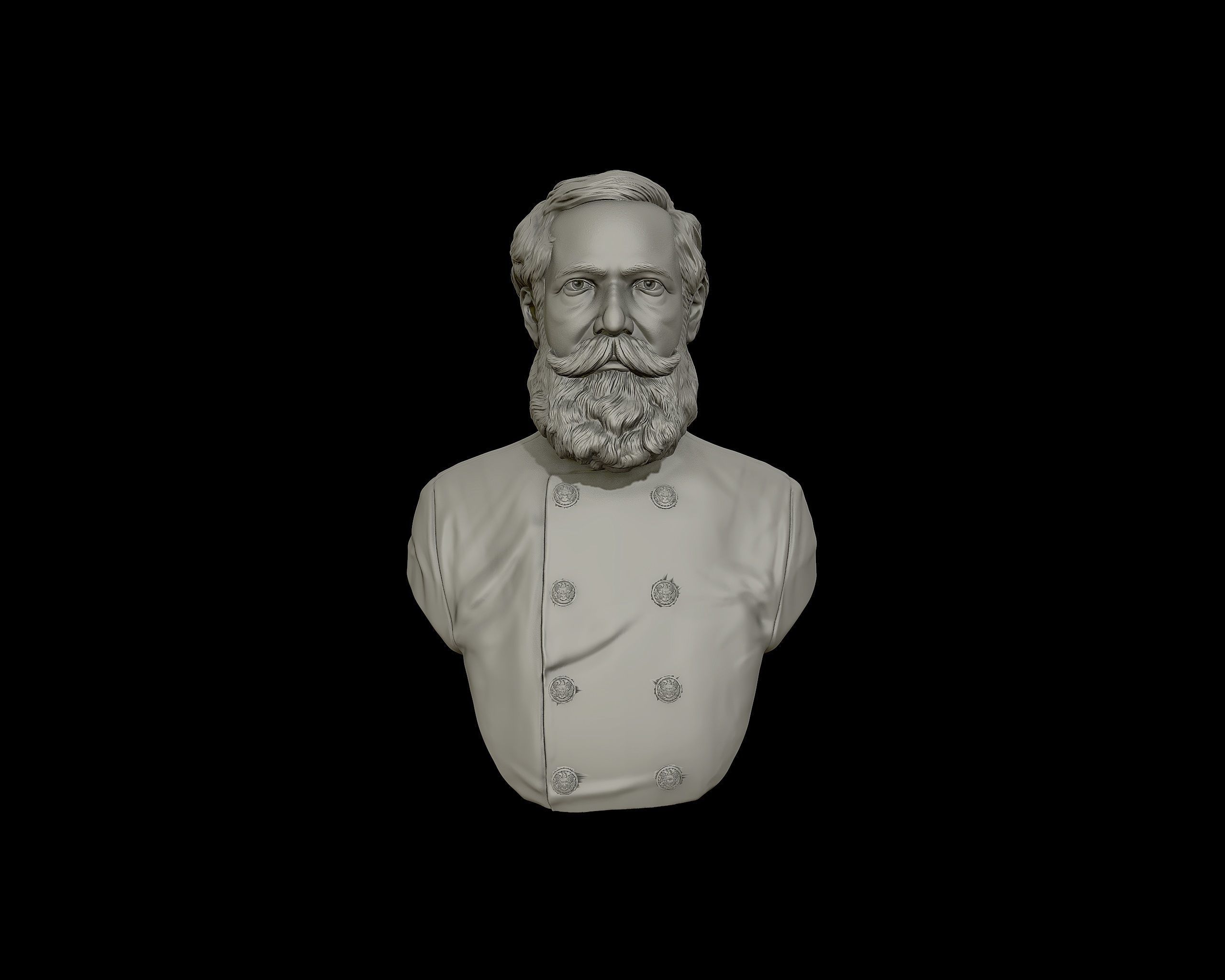 General Wade Hampton III bust sculpture 3D model 3D printable | CGTrader