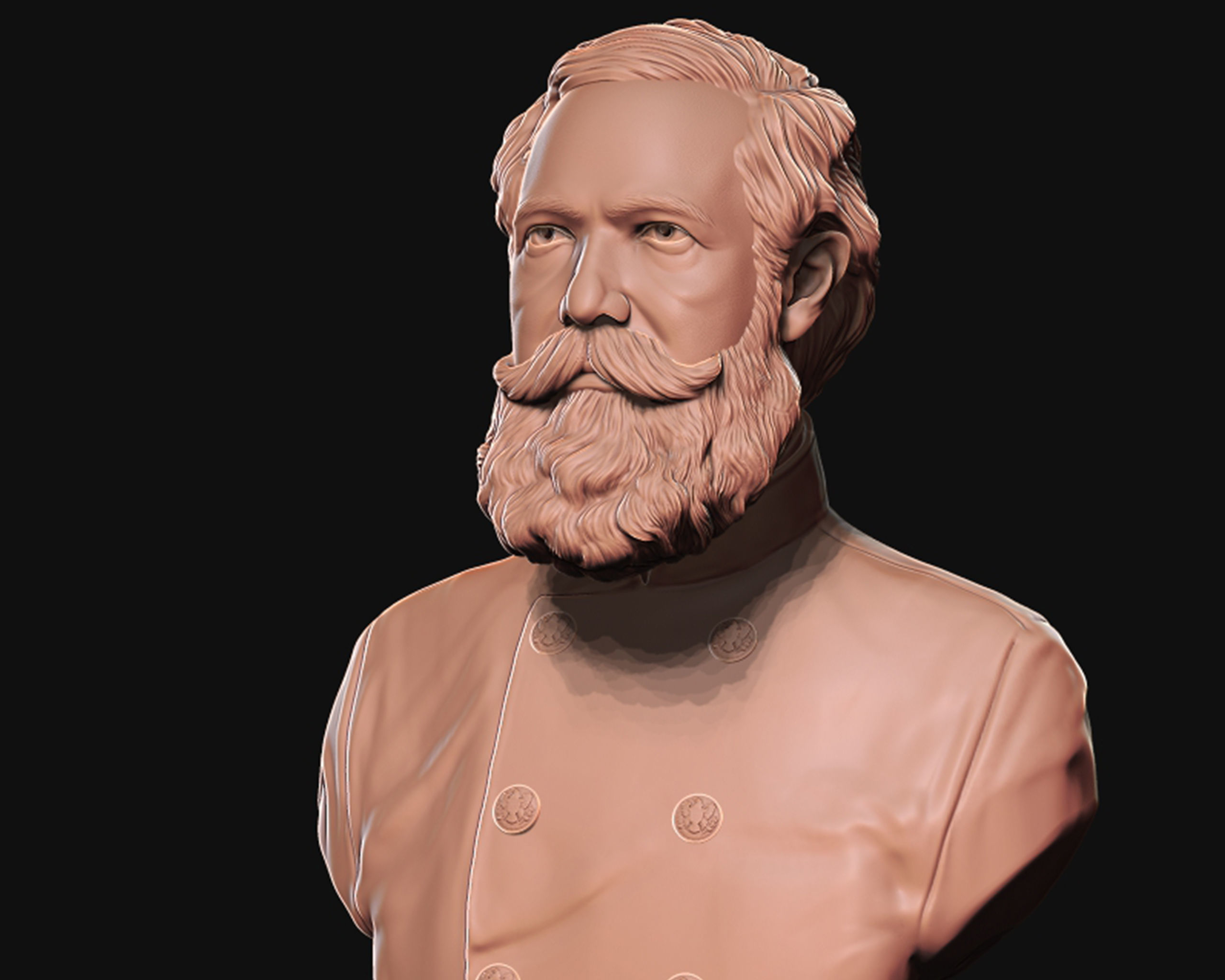 General Wade Hampton III bust sculpture 3D model 3D printable | CGTrader