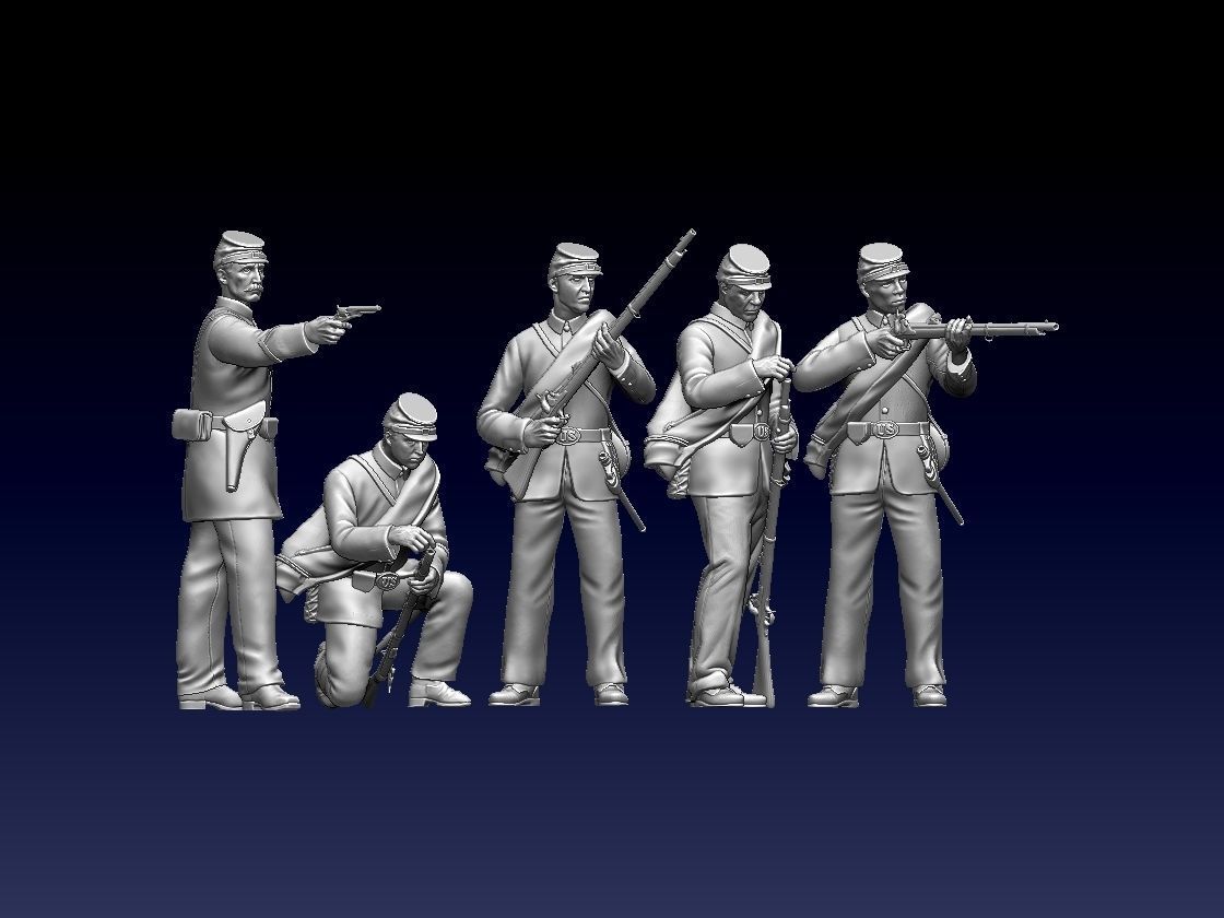 Attack Soldiers Union us civil war 3D model 3D printable | CGTrader