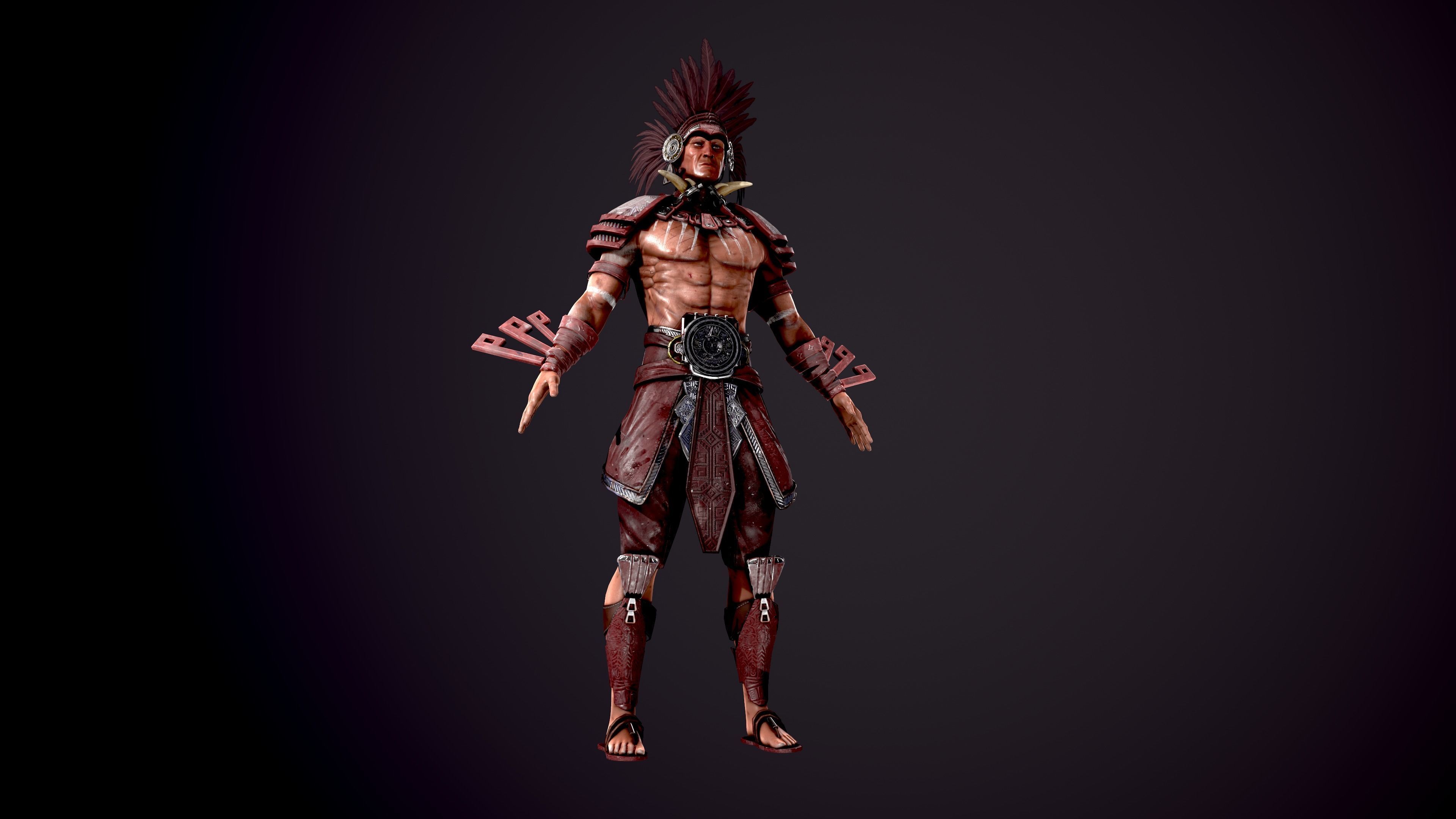3D model Aztec warrior VR / AR / low-poly | CGTrader