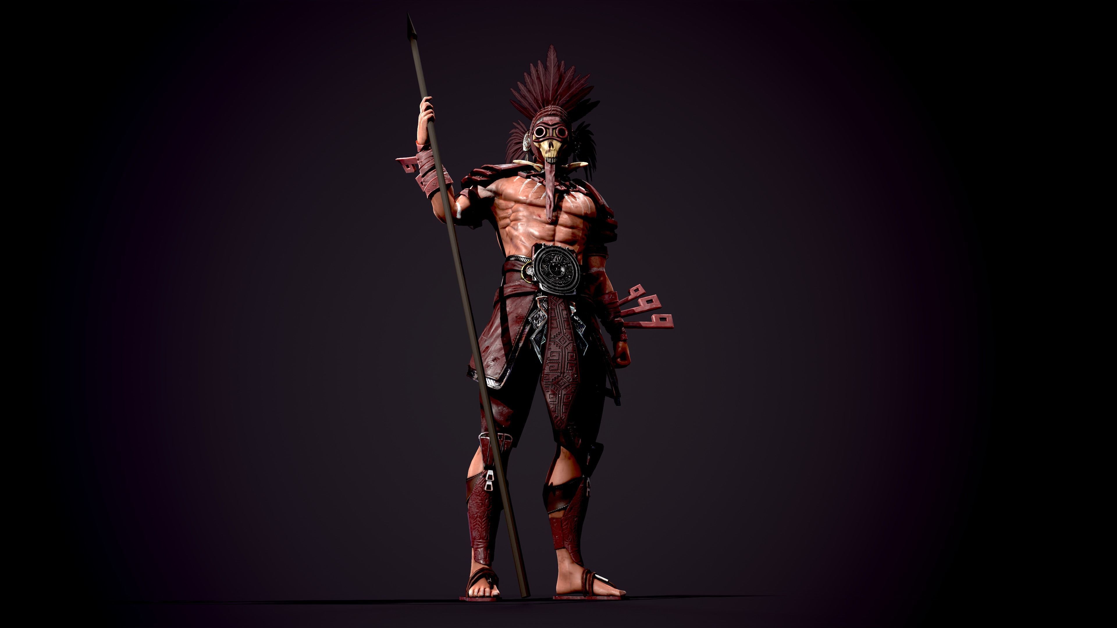 3D model Aztec warrior VR / AR / low-poly | CGTrader