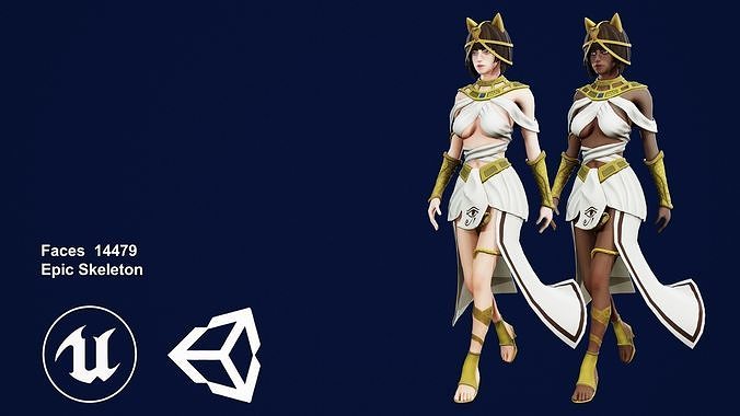 3D model Egypt girl VR / AR / low-poly | CGTrader