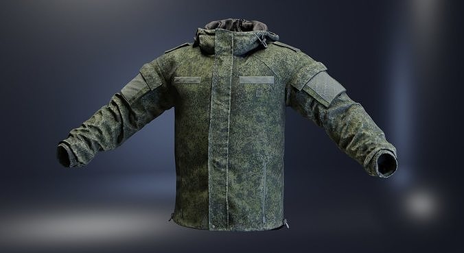 3D model Russian VKPO Ratnik Layer 8 Winter Coat VR / AR / low-poly ...