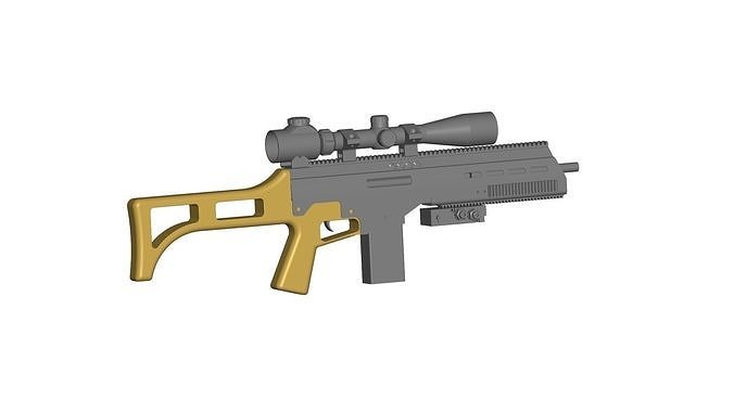 RIFLE gun with scope 3D model | CGTrader
