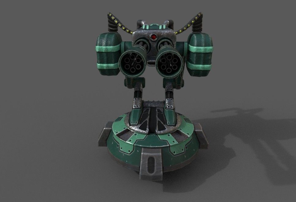 Free military automatic sentry gun free VR / AR / low-poly 3D model ...