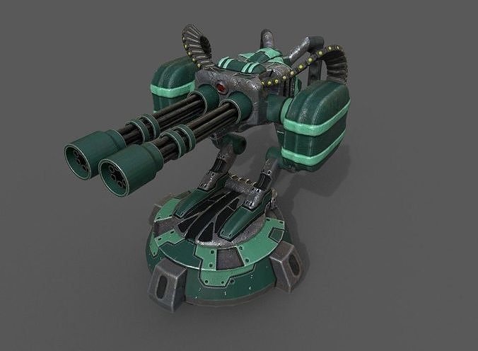 Free military automatic sentry gun free VR / AR / low-poly 3D model ...