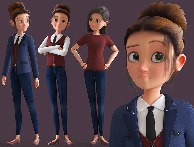 CARTOON MOTHER 3 - Rigged WOMAN 3D model rigged | CGTrader