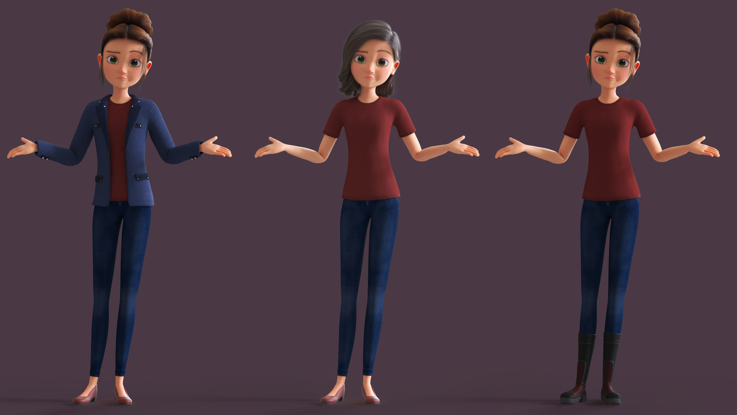 CARTOON MOTHER 3 - Rigged WOMAN 3D model rigged | CGTrader