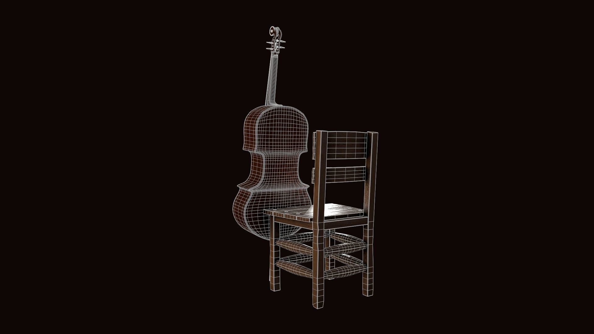 3D model Violin cello 3D model with blender and substance painter VR ...