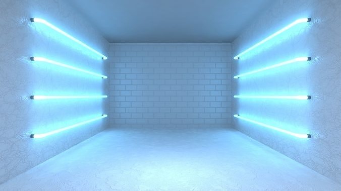 Neon sci fi studio scene background 3D model | CGTrader