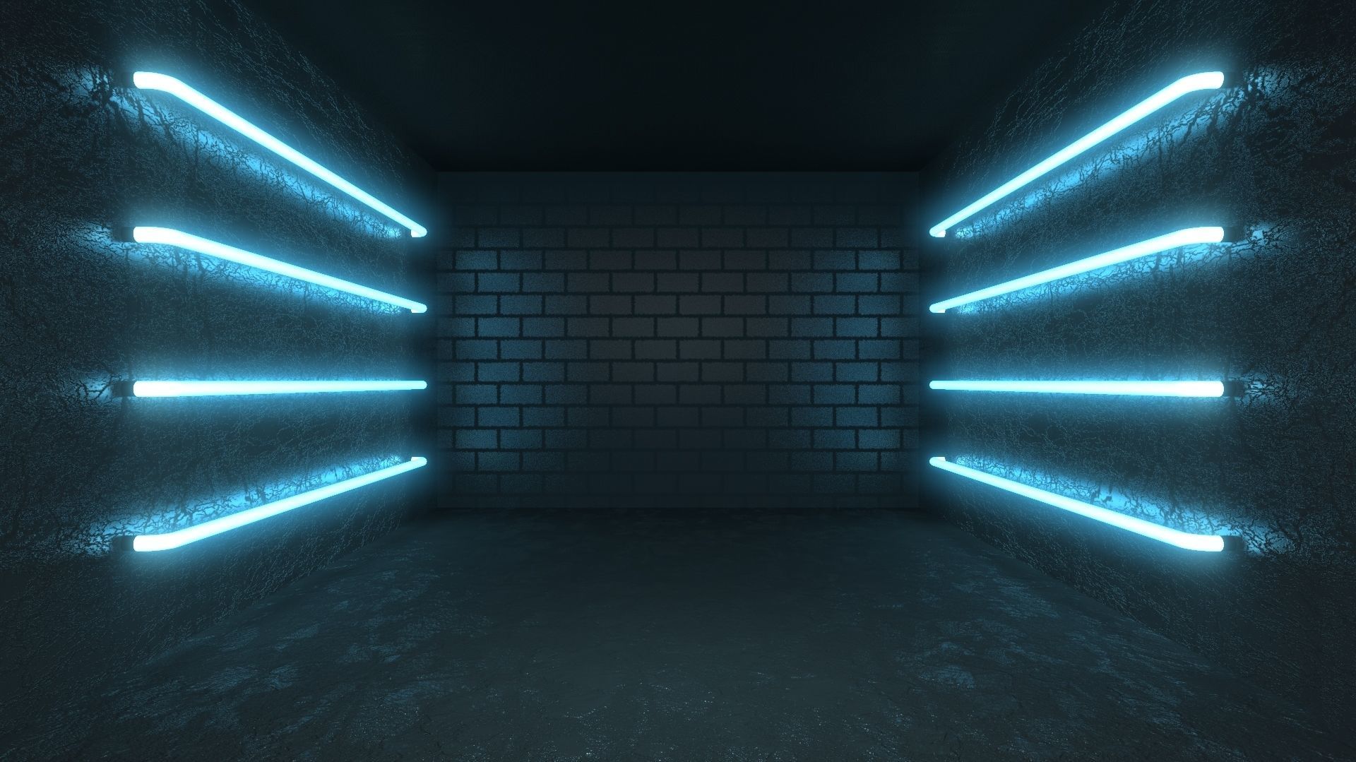 Neon sci fi studio scene background 3D model | CGTrader