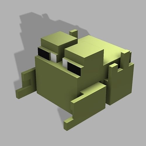 Articulated Minecraft Frog 3D model 3D printable | CGTrader