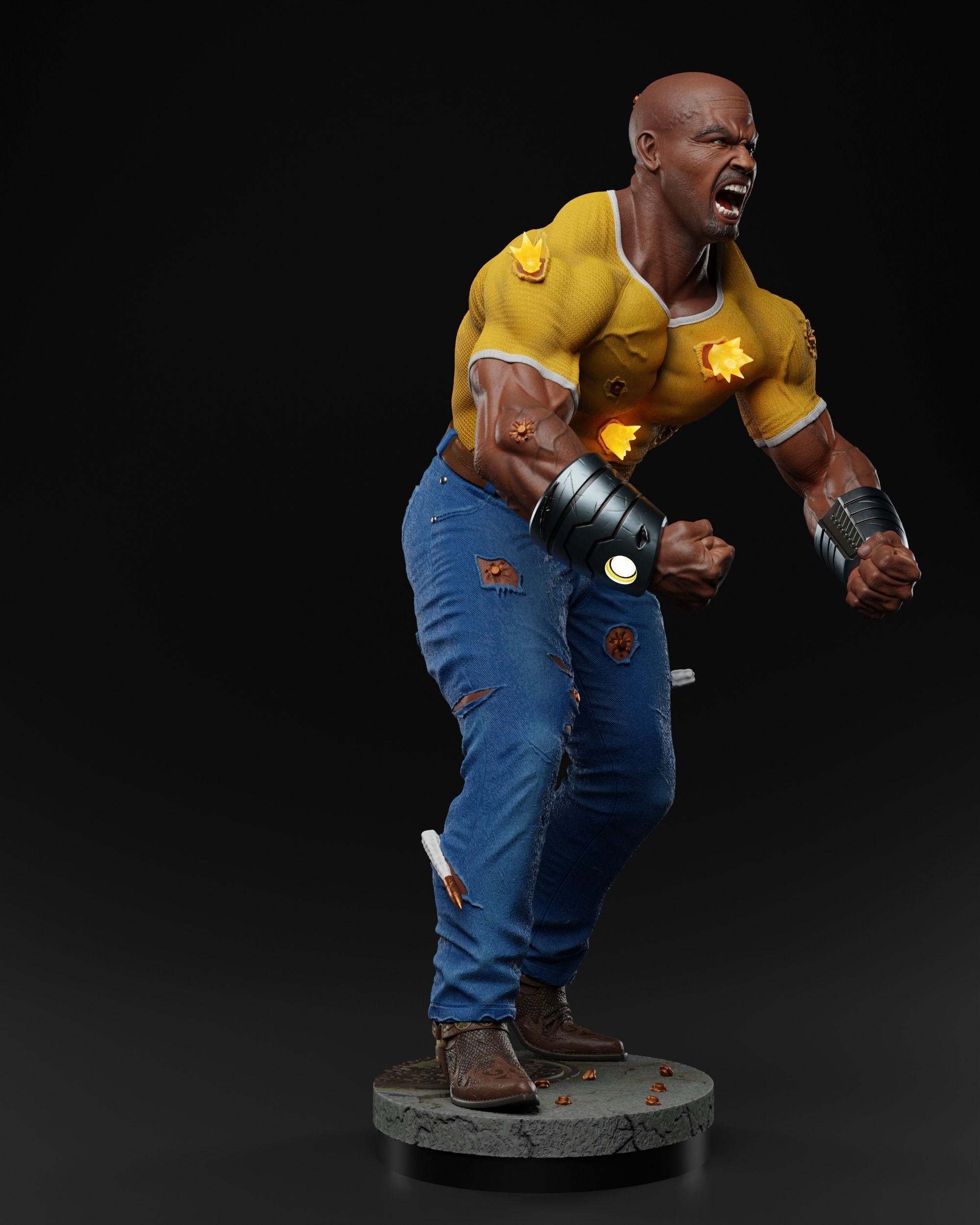 Luke Cage 3D print fan-art statue 3D model 3D printable | CGTrader