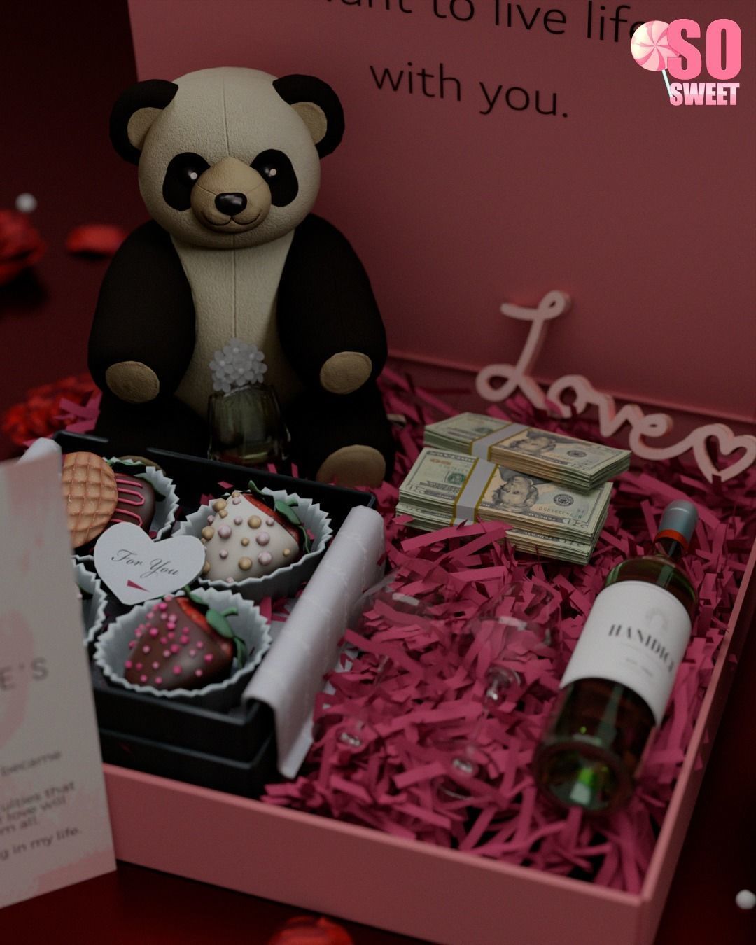 Valentines Day Surprise Box and Personalized Message 3D model | CGTrader
