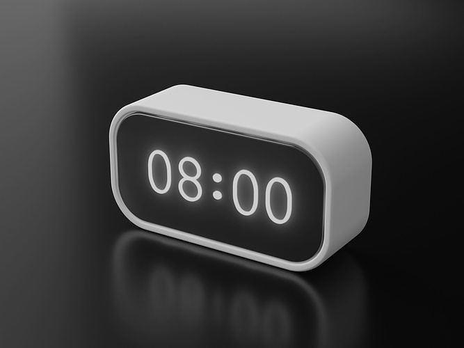 Digital clock 3D model | CGTrader