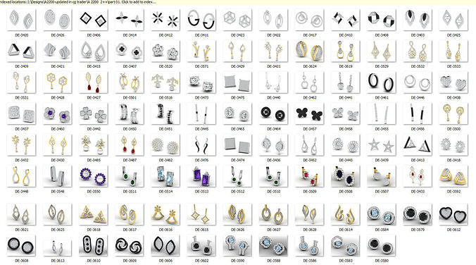 Earring bulk 50 3dm files ready to print part 02 3D model 3D printable ...