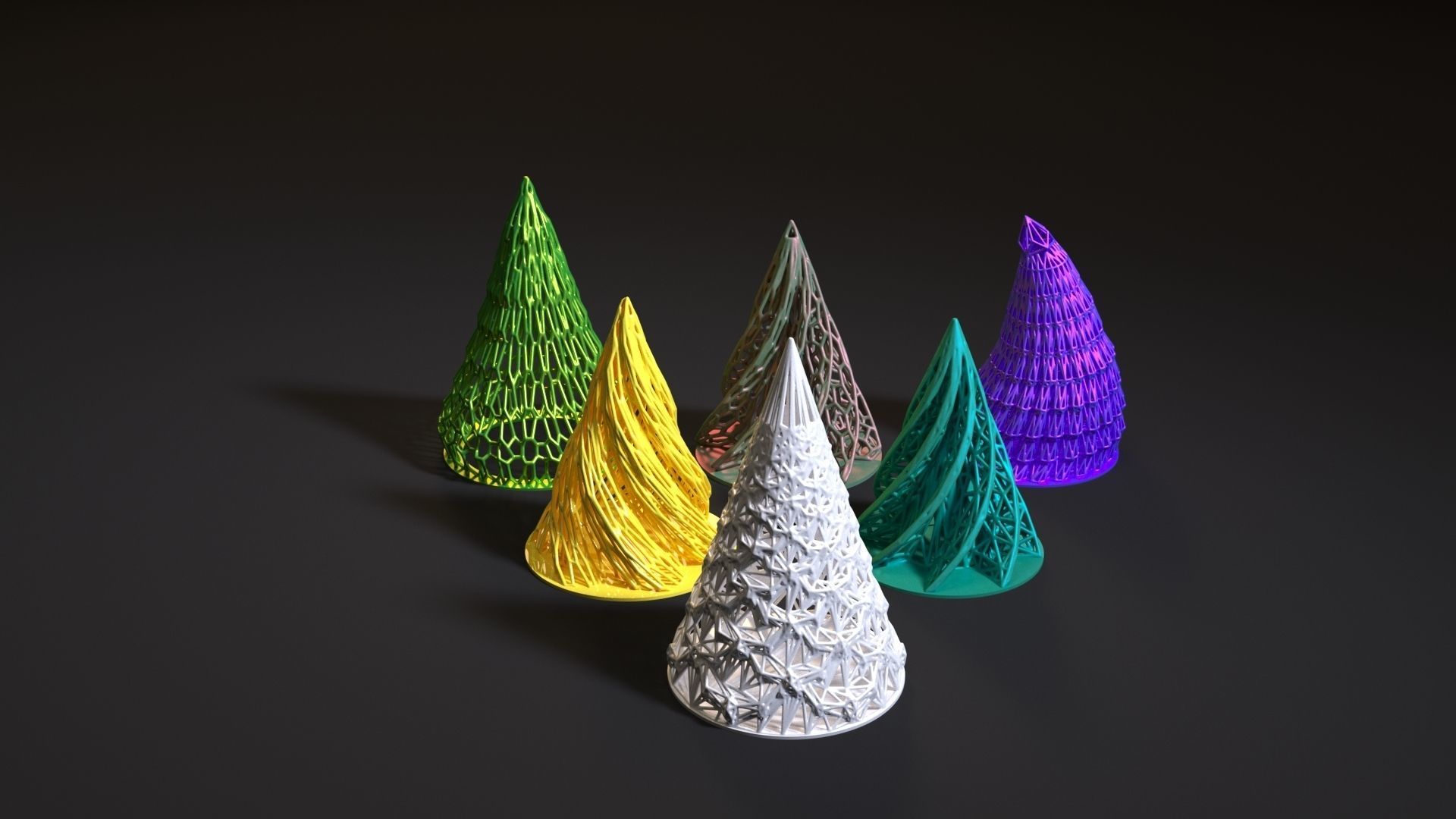 Christmas tree pass set 6 pieces 3D model 3D printable | CGTrader