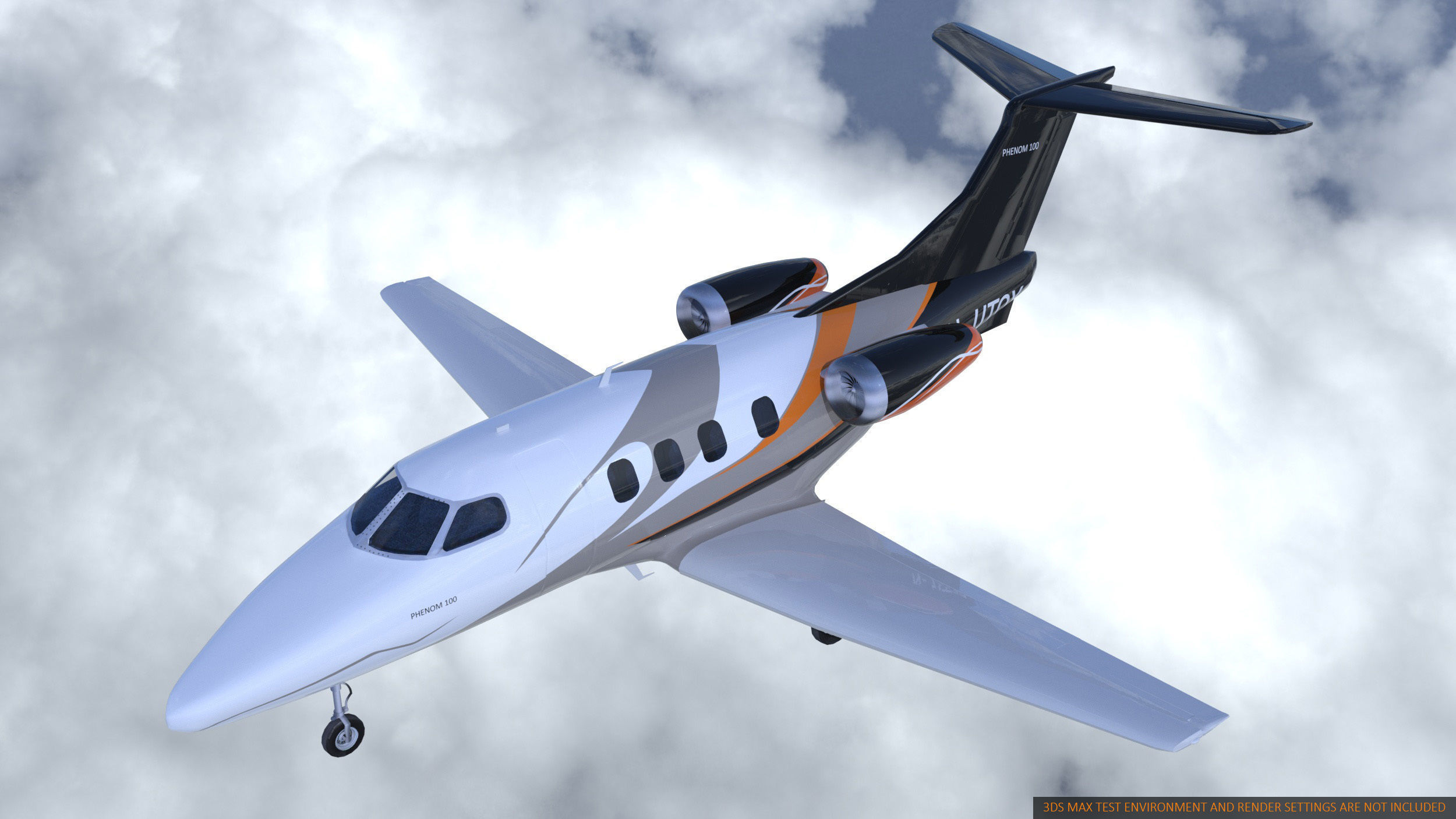 3D model Embraer Phenom 100 private jet detailed 3d model VR / AR / low ...