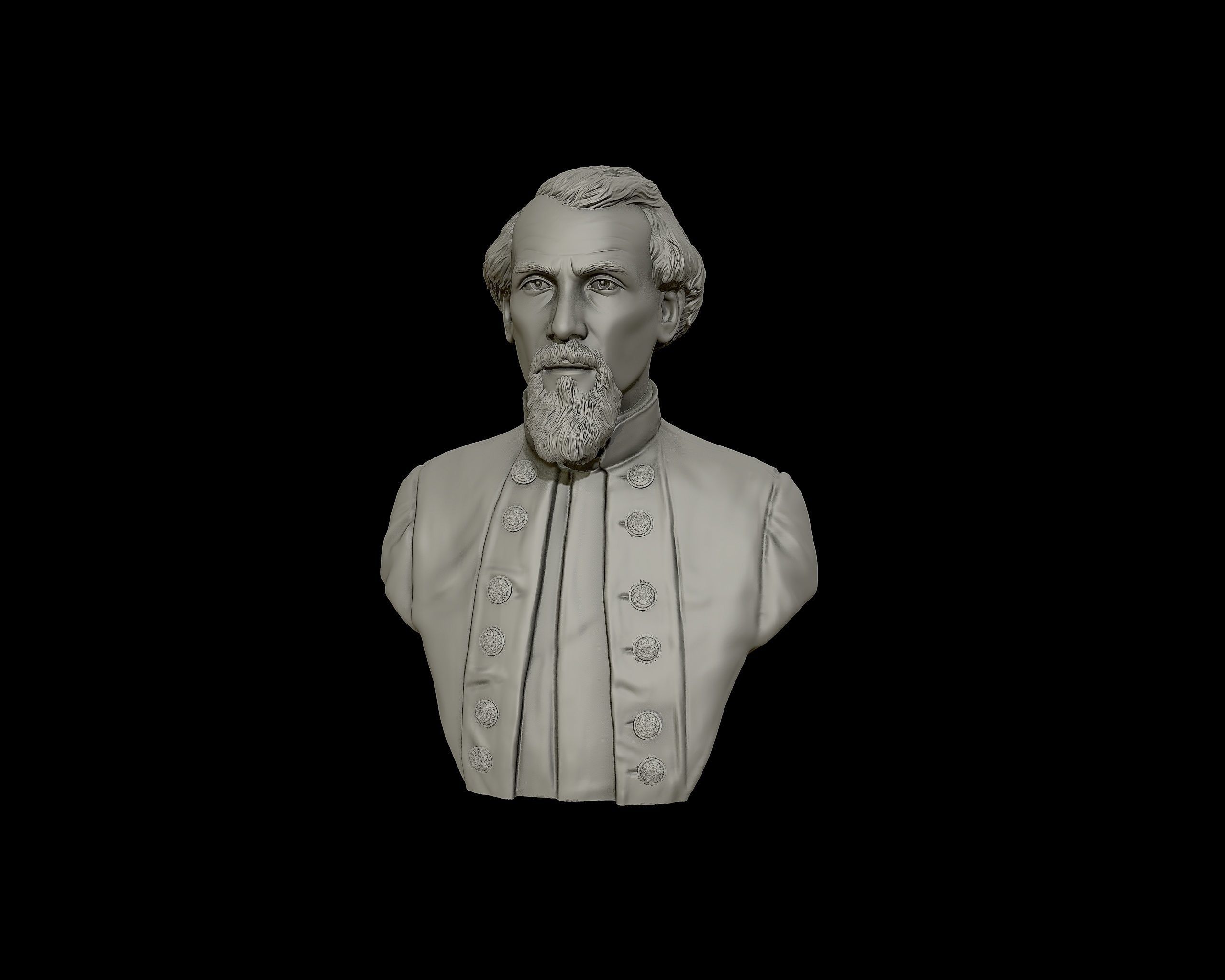 General Nathan Bedford Forrest bust sculpture 3D model 3D printable ...
