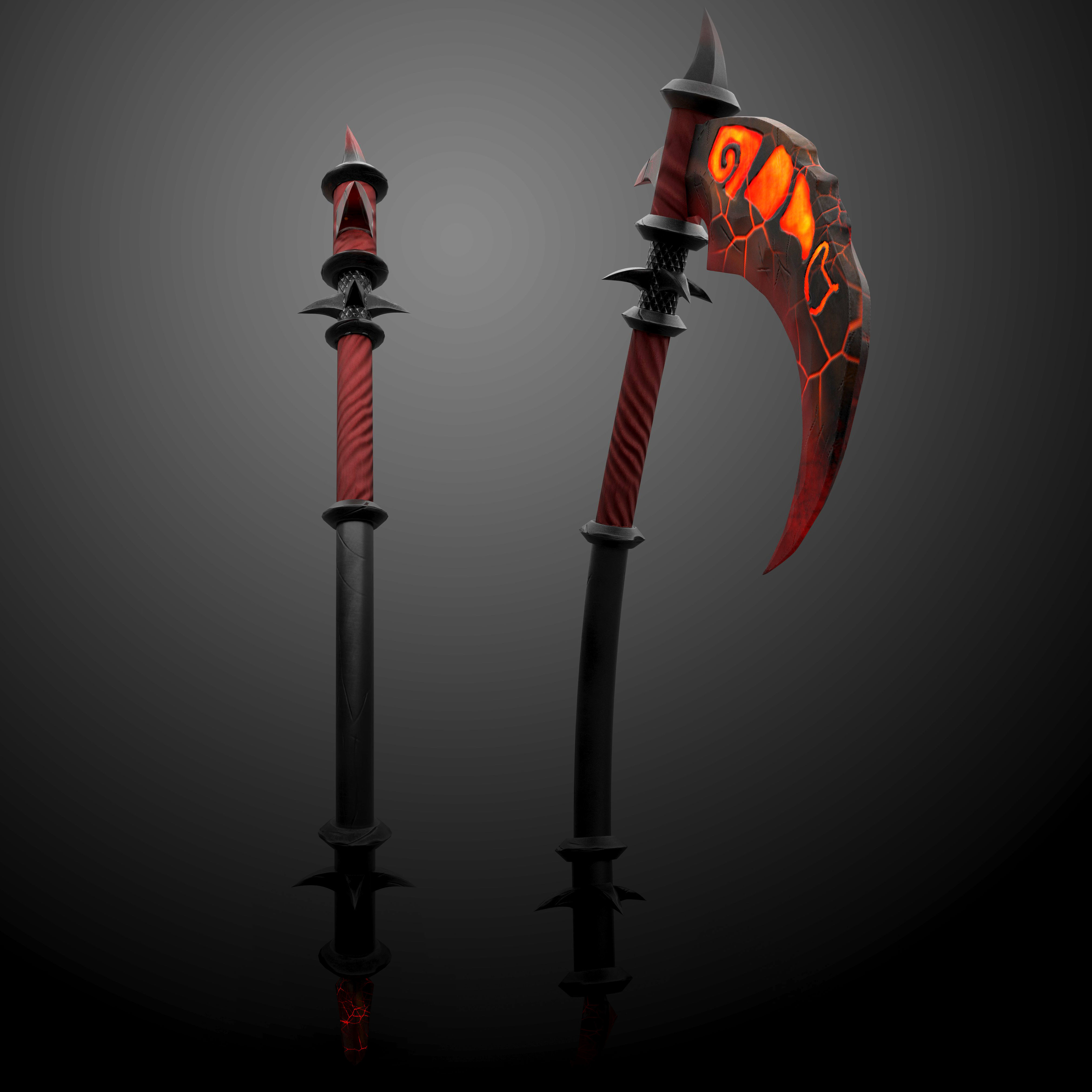 3D model Fire scythe weapon VR / AR / low-poly | CGTrader