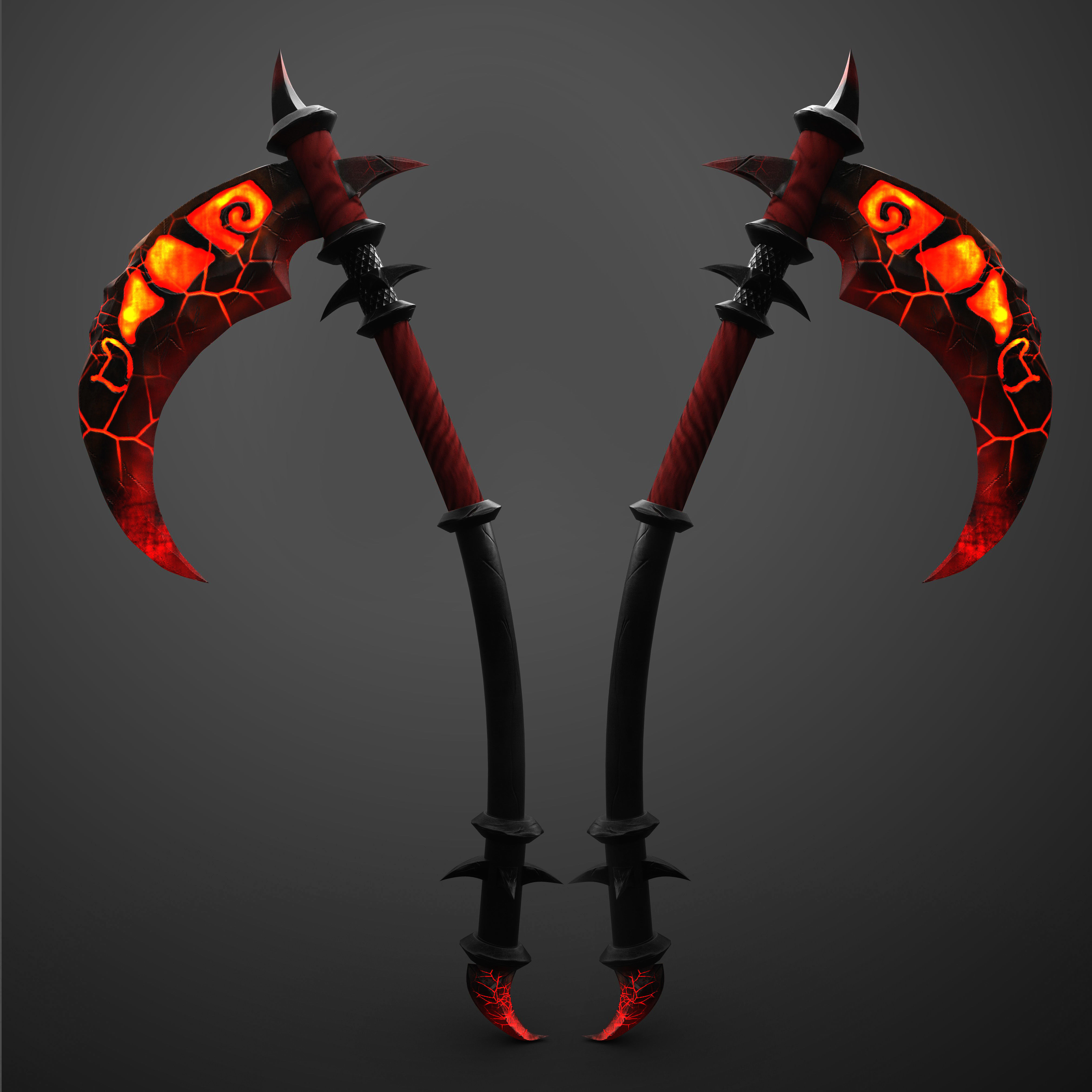 3D model Fire scythe weapon VR / AR / low-poly | CGTrader