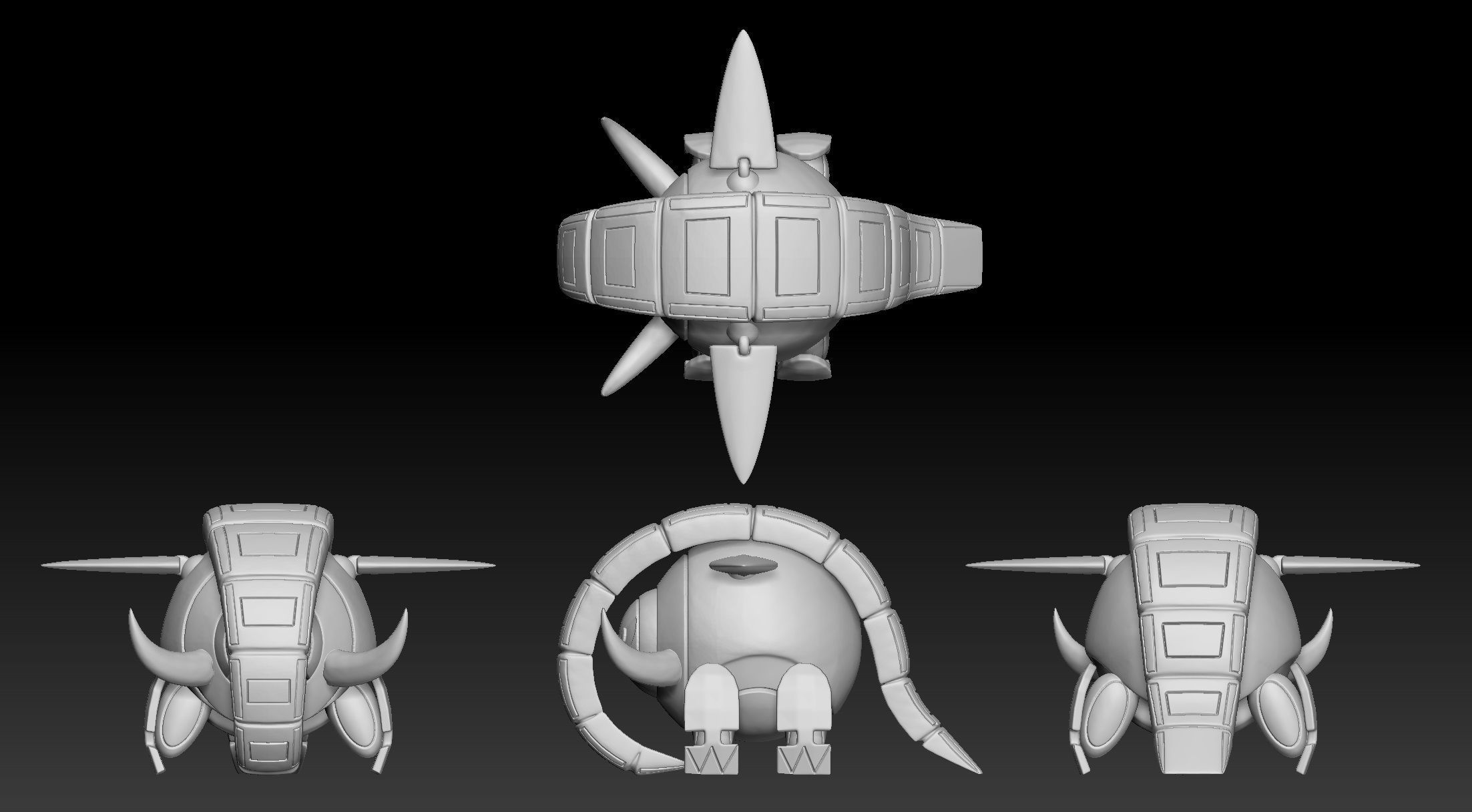 Pokemon Paradox Future Donphan Iron Treads 3D model 3D printable | CGTrader