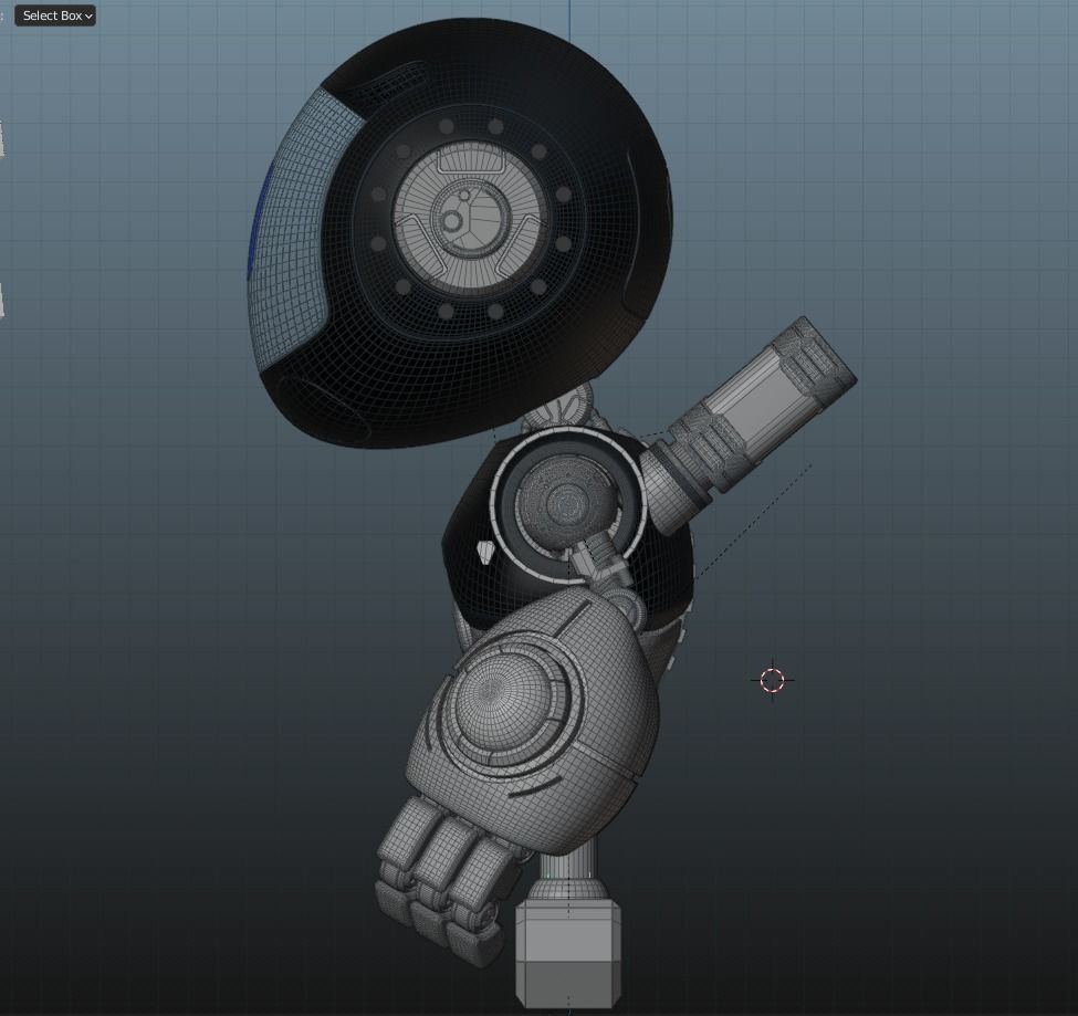 Cute Robot H-55 Blue 3D model rigged | CGTrader