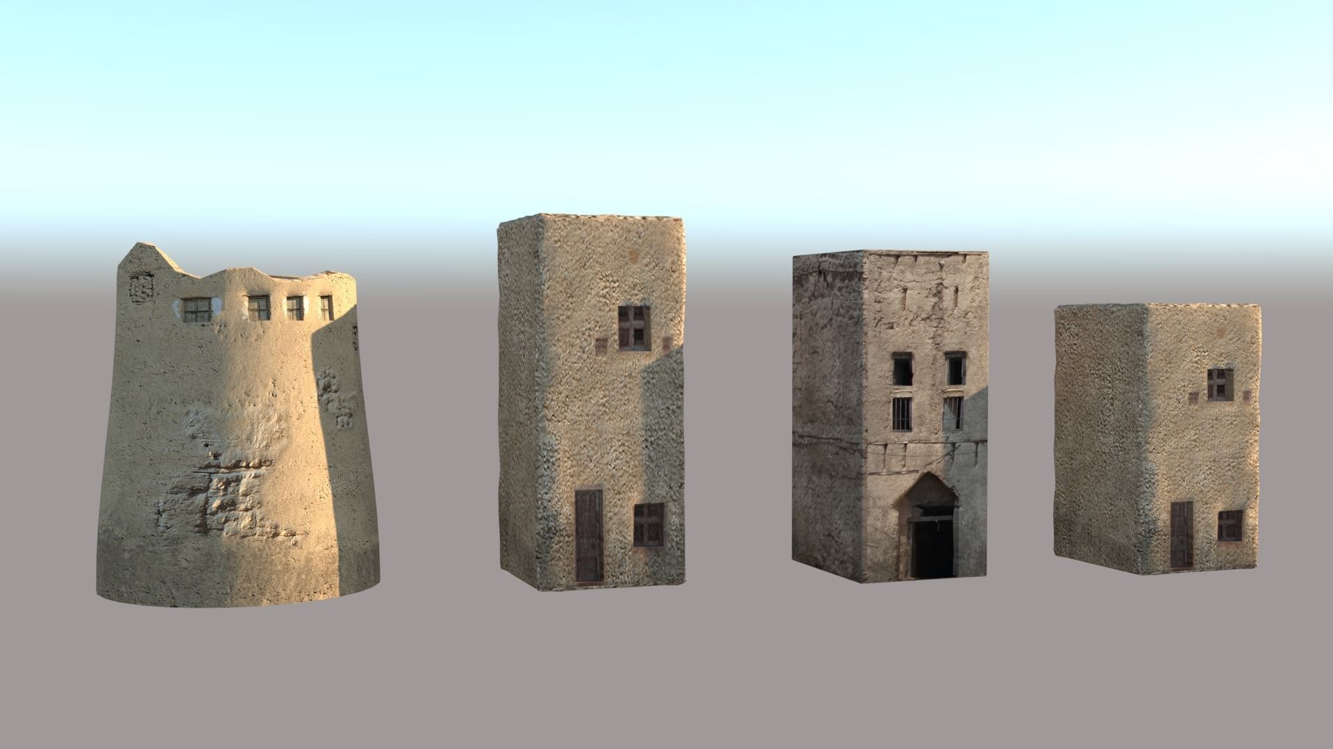 3D model Arab Village Middle Eastern Houses VR / AR / low-poly | CGTrader