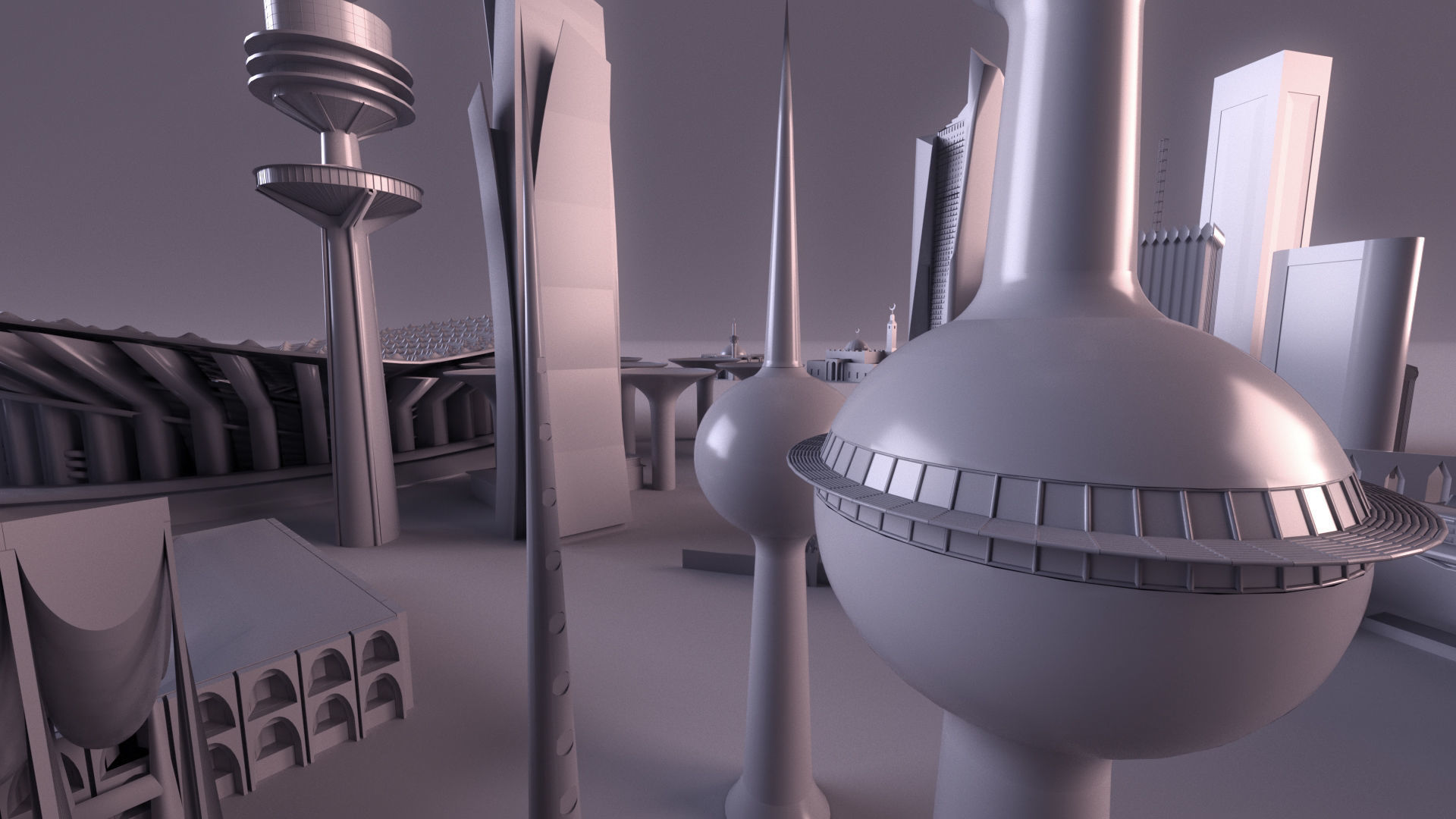 Kuwait Landmarks Cityscape Skyline 3D model | CGTrader