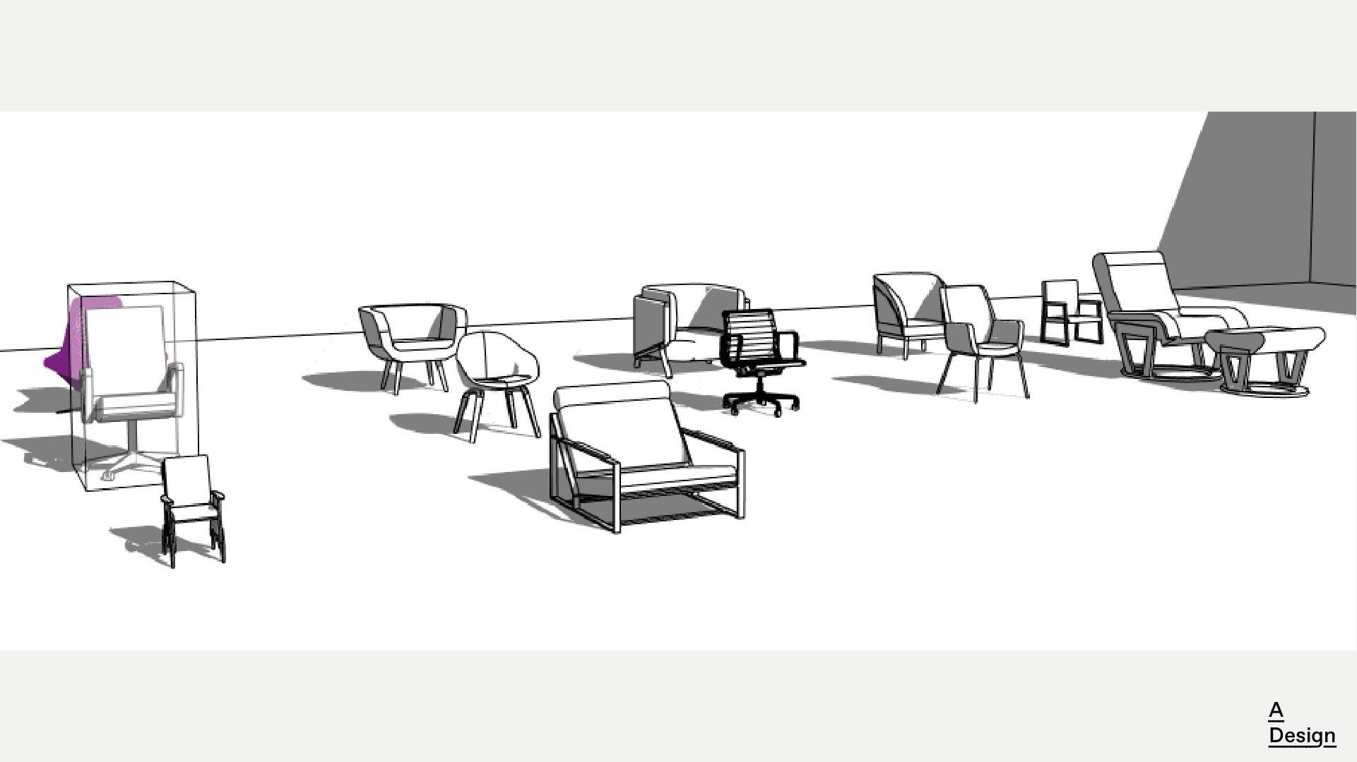 Seats - Pack of revit families 3D model | CGTrader