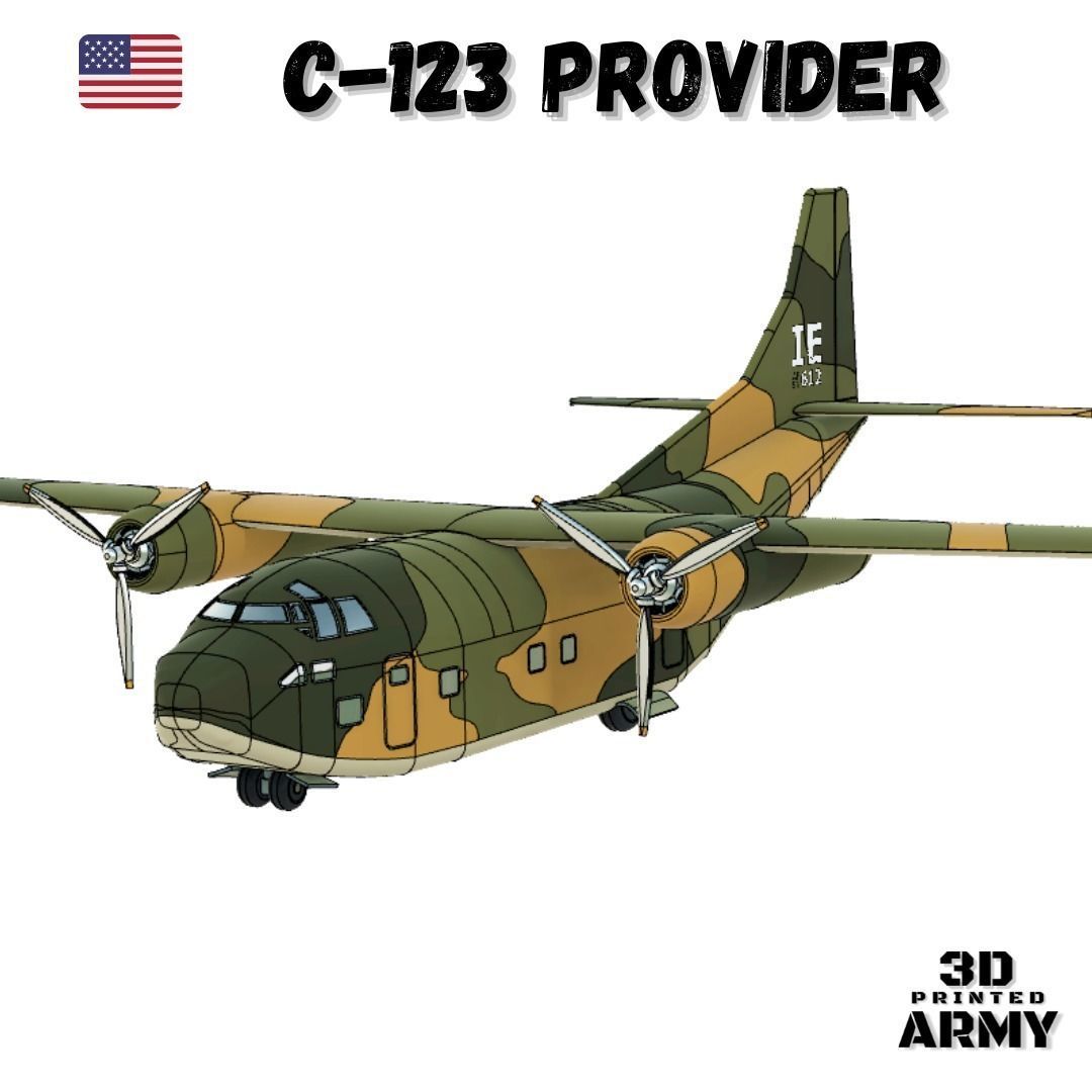 Fairchild C-123 Provider - STL files for 3D printing 3D model 3D ...