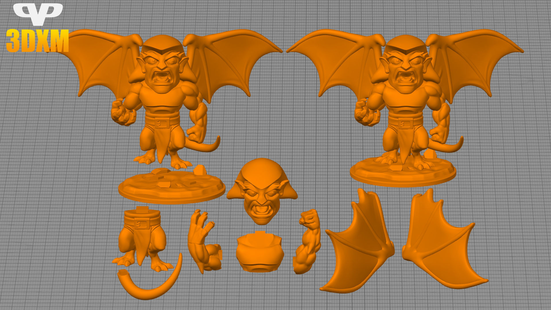 Gargoyles Goliath Chibi STL for 3D Printing ChibiSTL 3DXM 3D model 3D ...