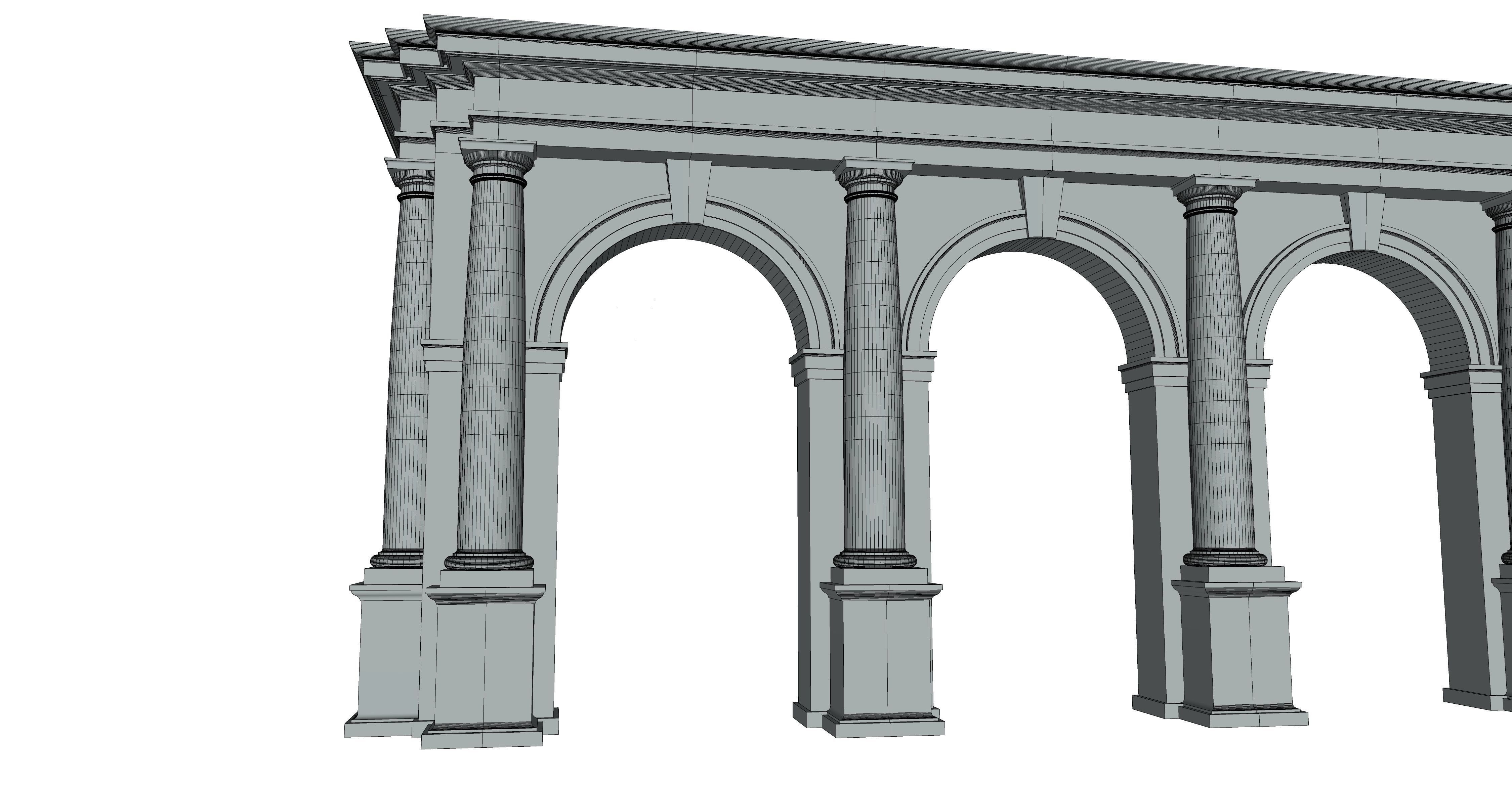 Arch in classical Tuscan order with columns on Vignola Arcade 3D model ...