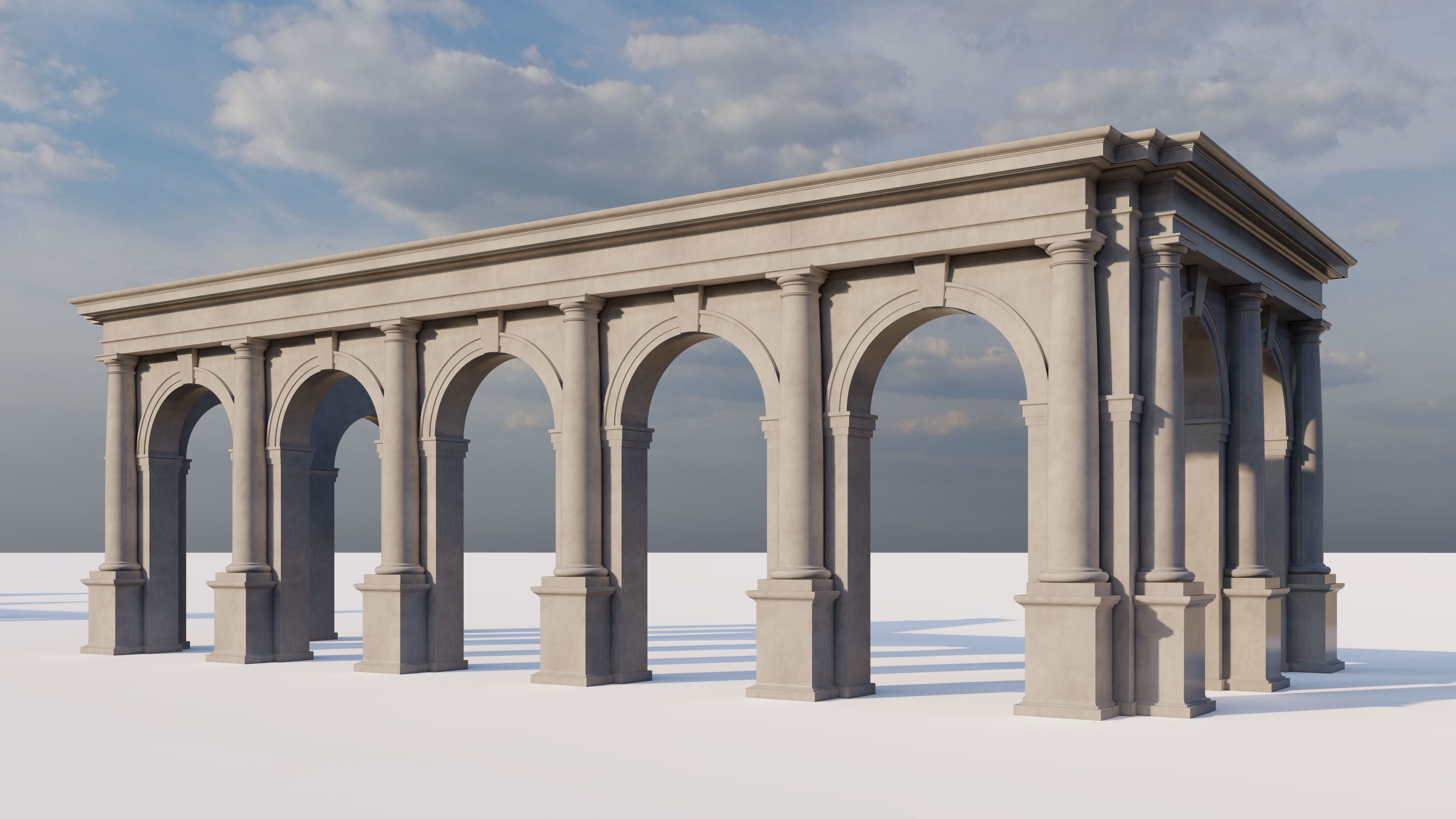Arch in classical Tuscan order with columns on Vignola Arcade 3D model ...