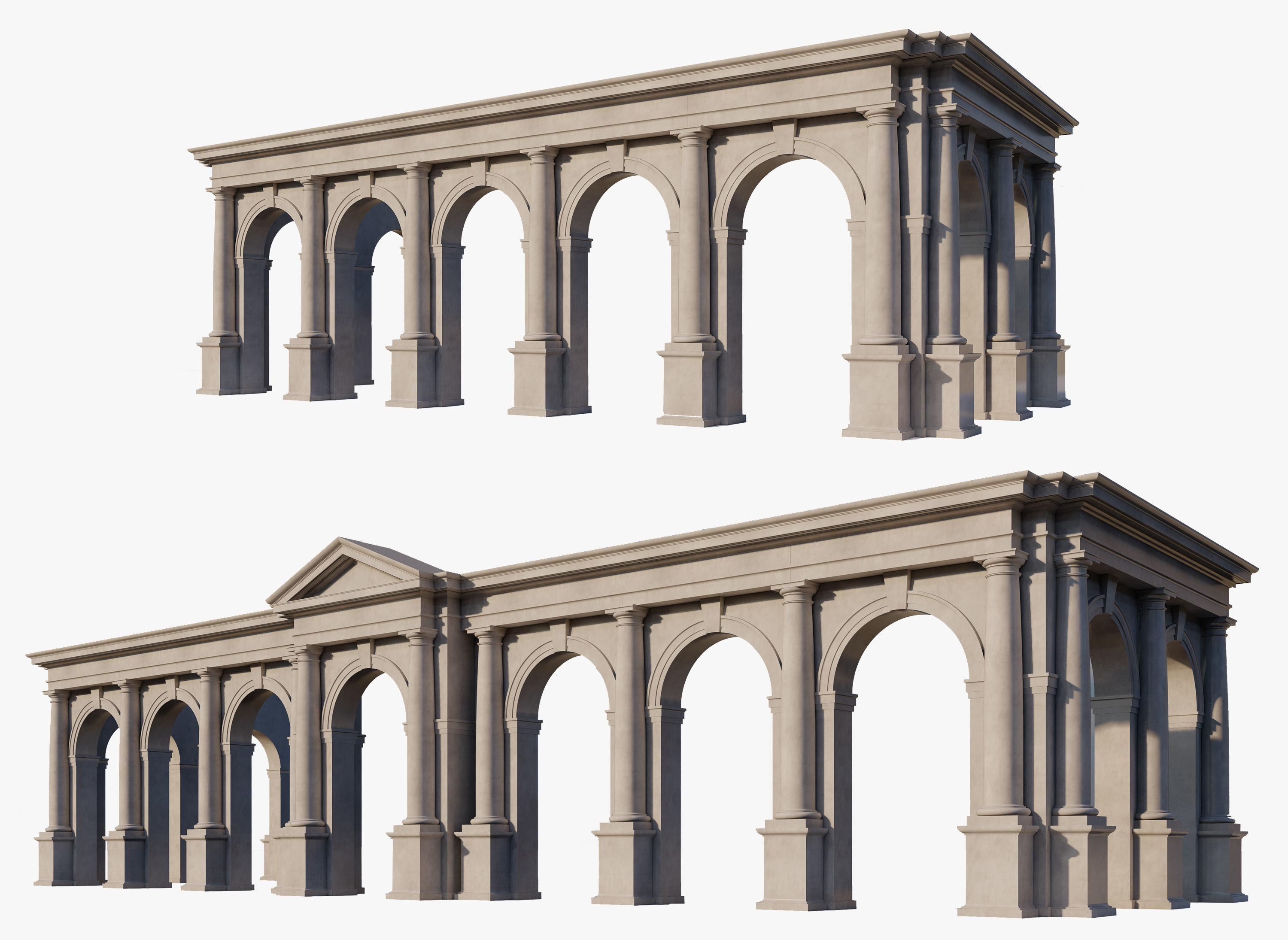 Arch in classical Tuscan order with columns on Vignola Arcade 3D model ...