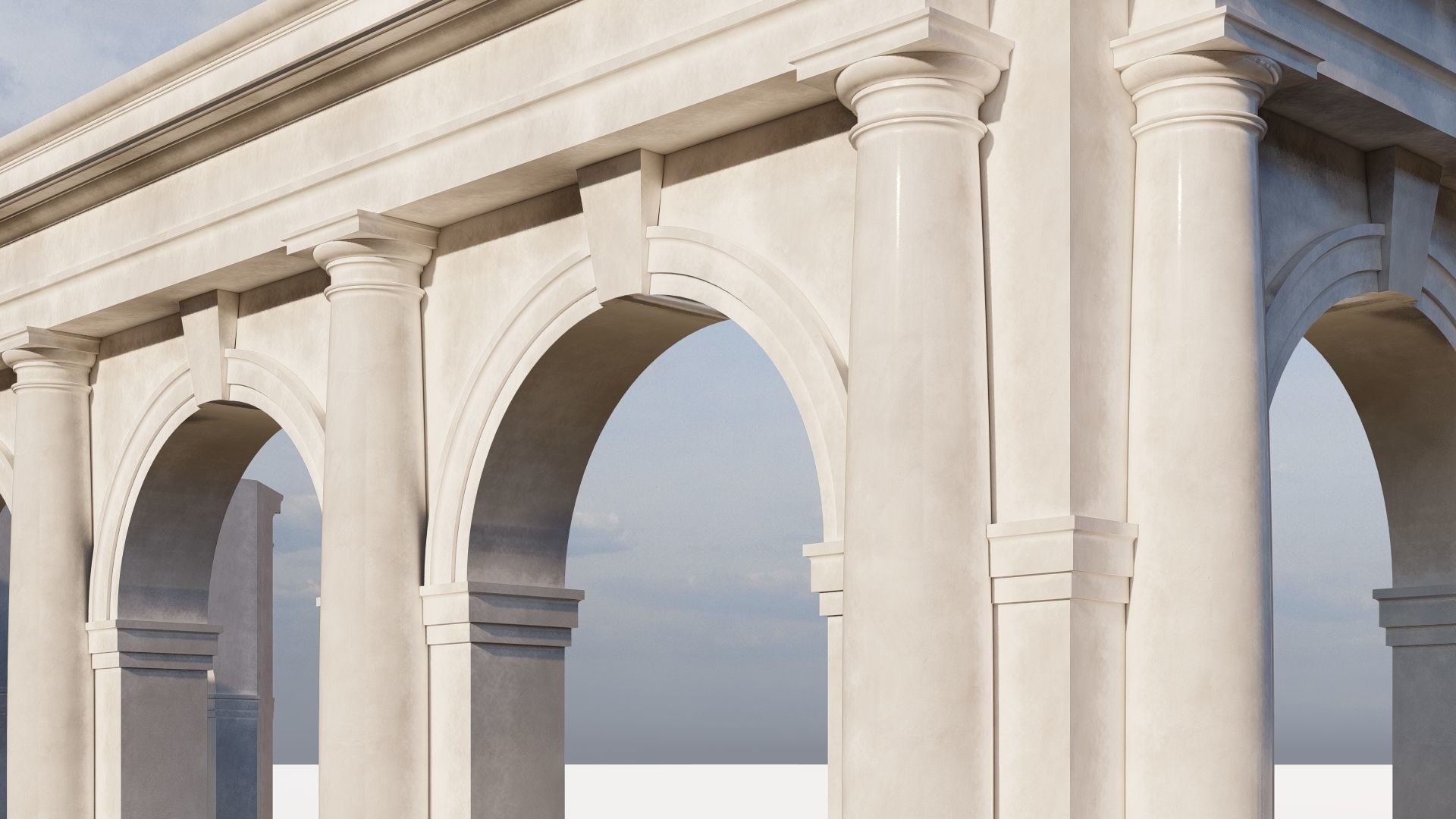 Arch in classical Tuscan order with columns on Vignola Arcade 3D model ...
