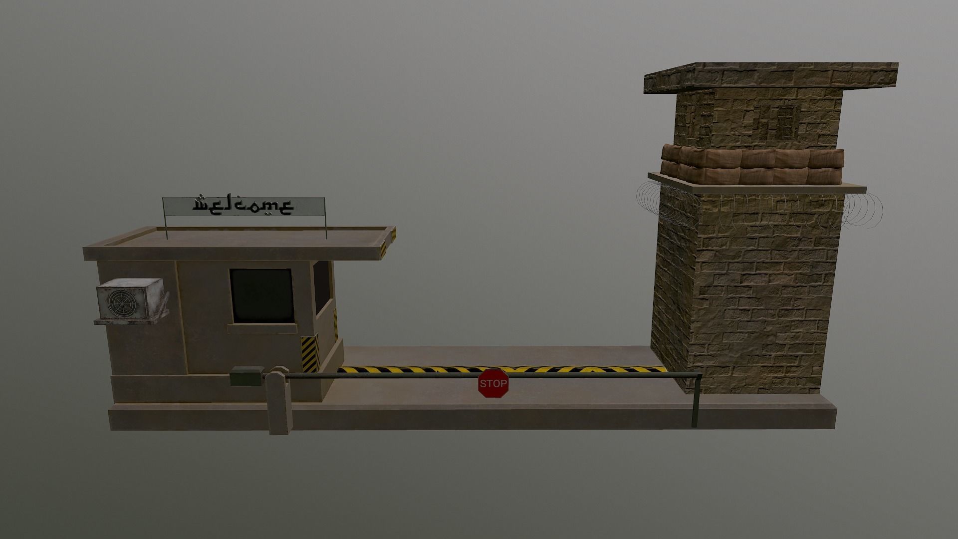 3D model Desert Security Guard Booth VR / AR / low-poly | CGTrader