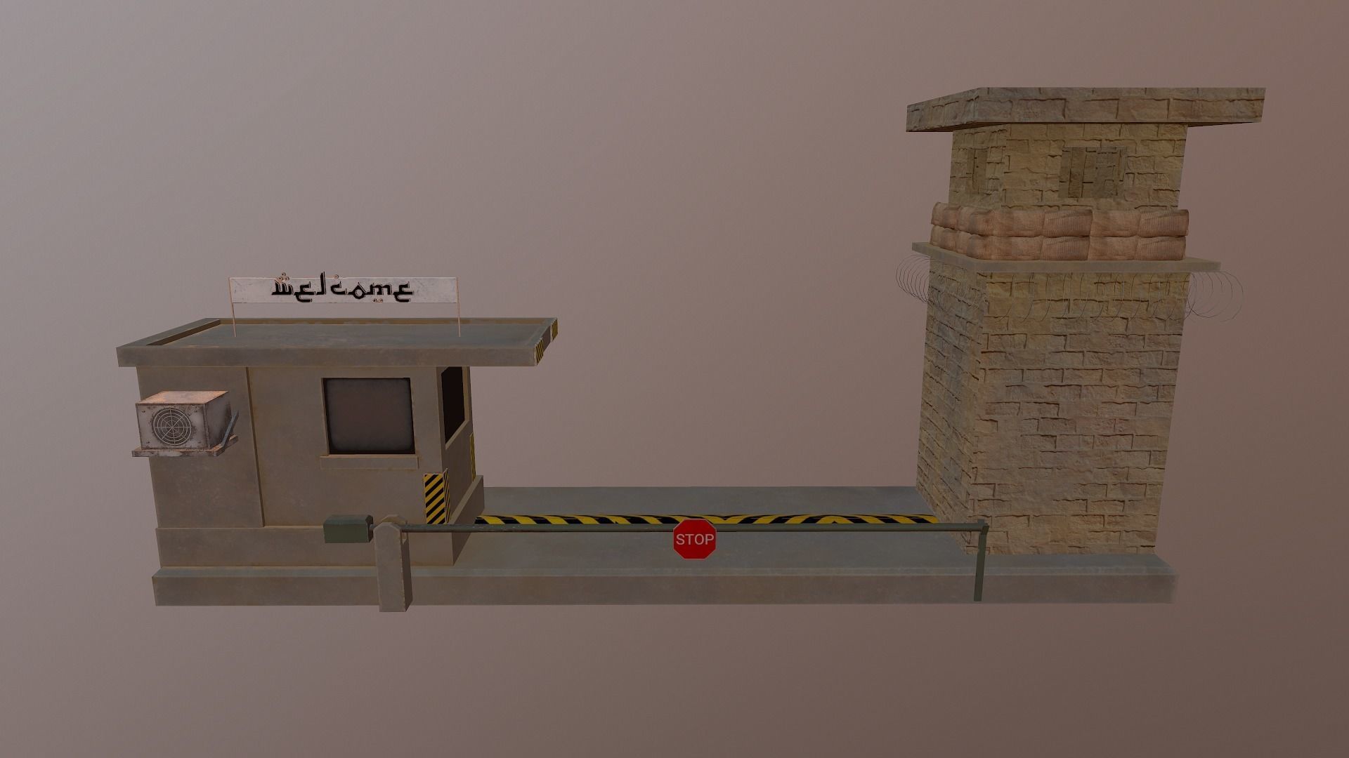 3D model Desert Security Guard Booth VR / AR / low-poly | CGTrader