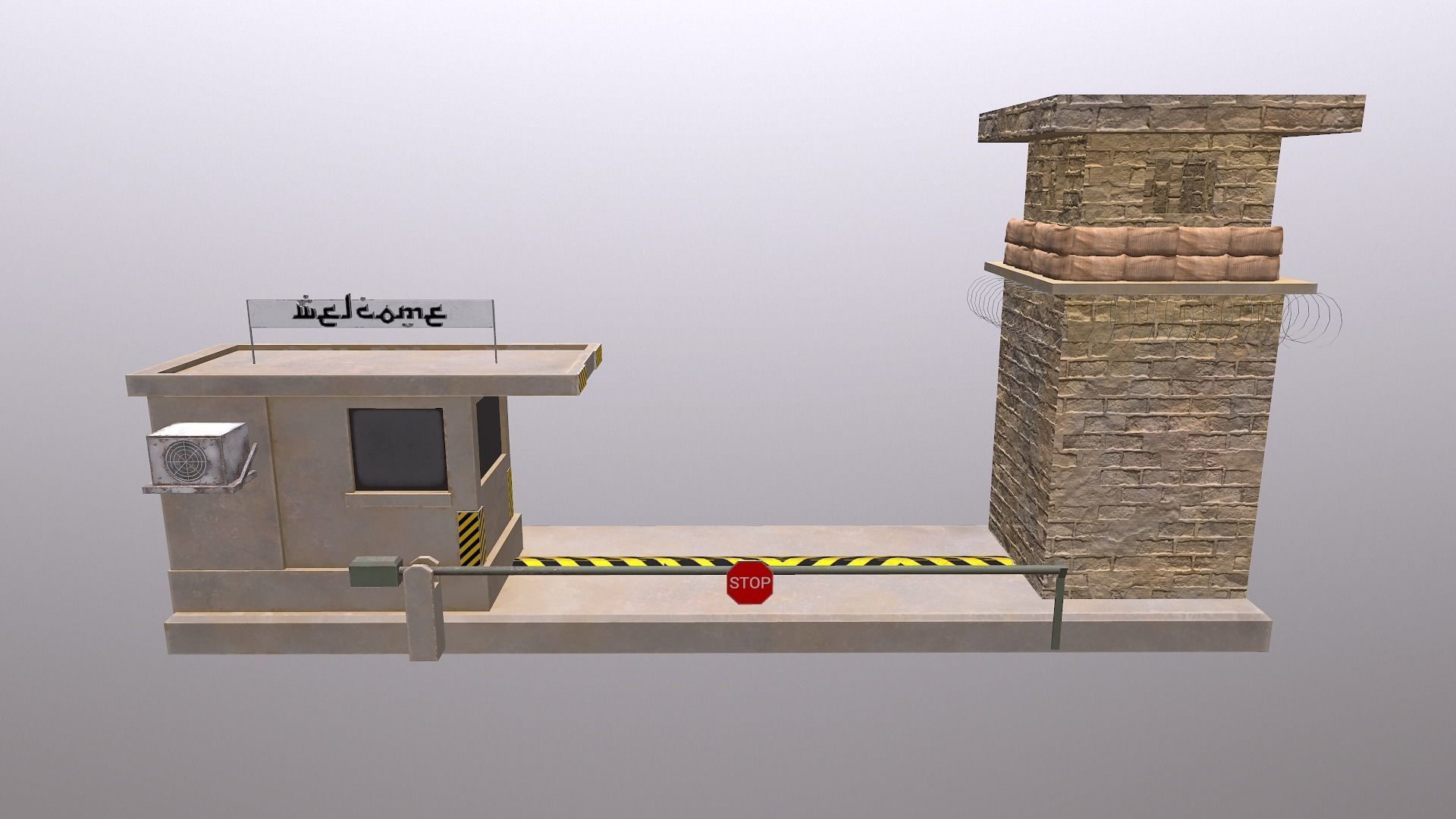 3D model Desert Security Guard Booth VR / AR / low-poly | CGTrader