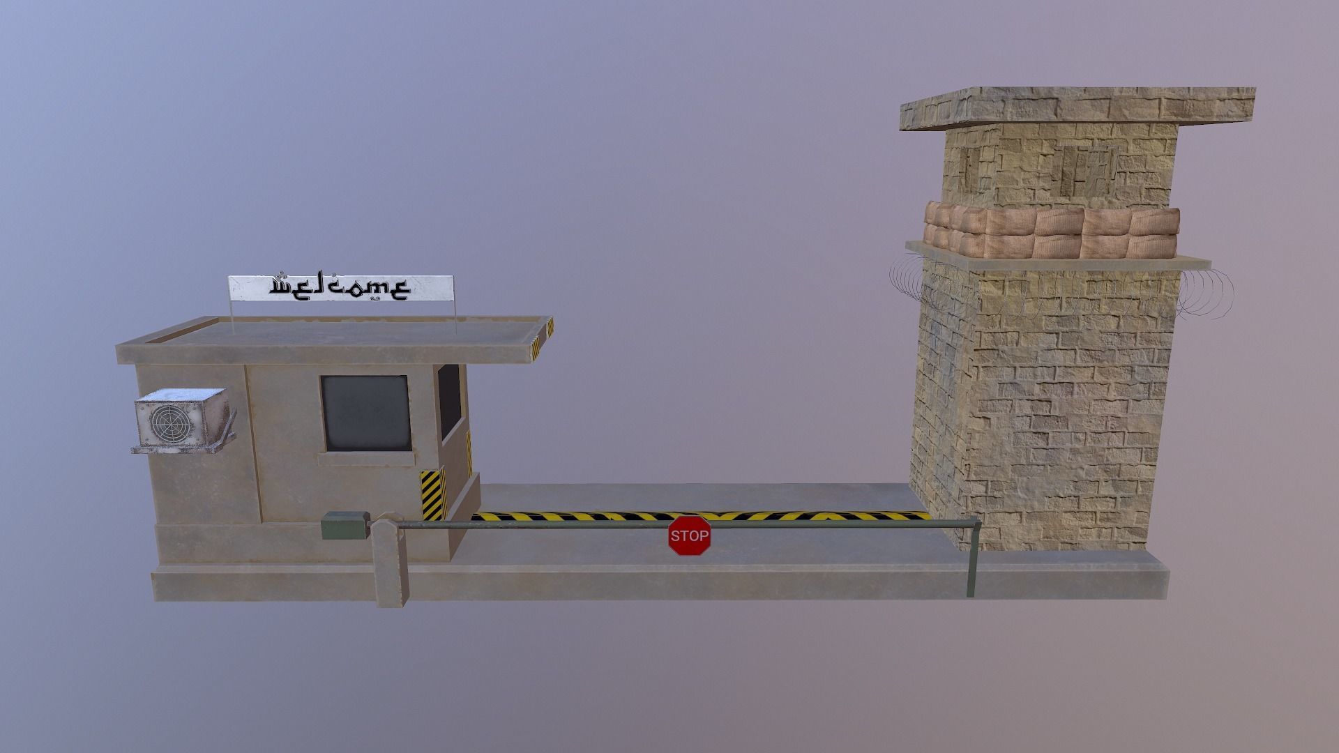 3D model Desert Security Guard Booth VR / AR / low-poly | CGTrader