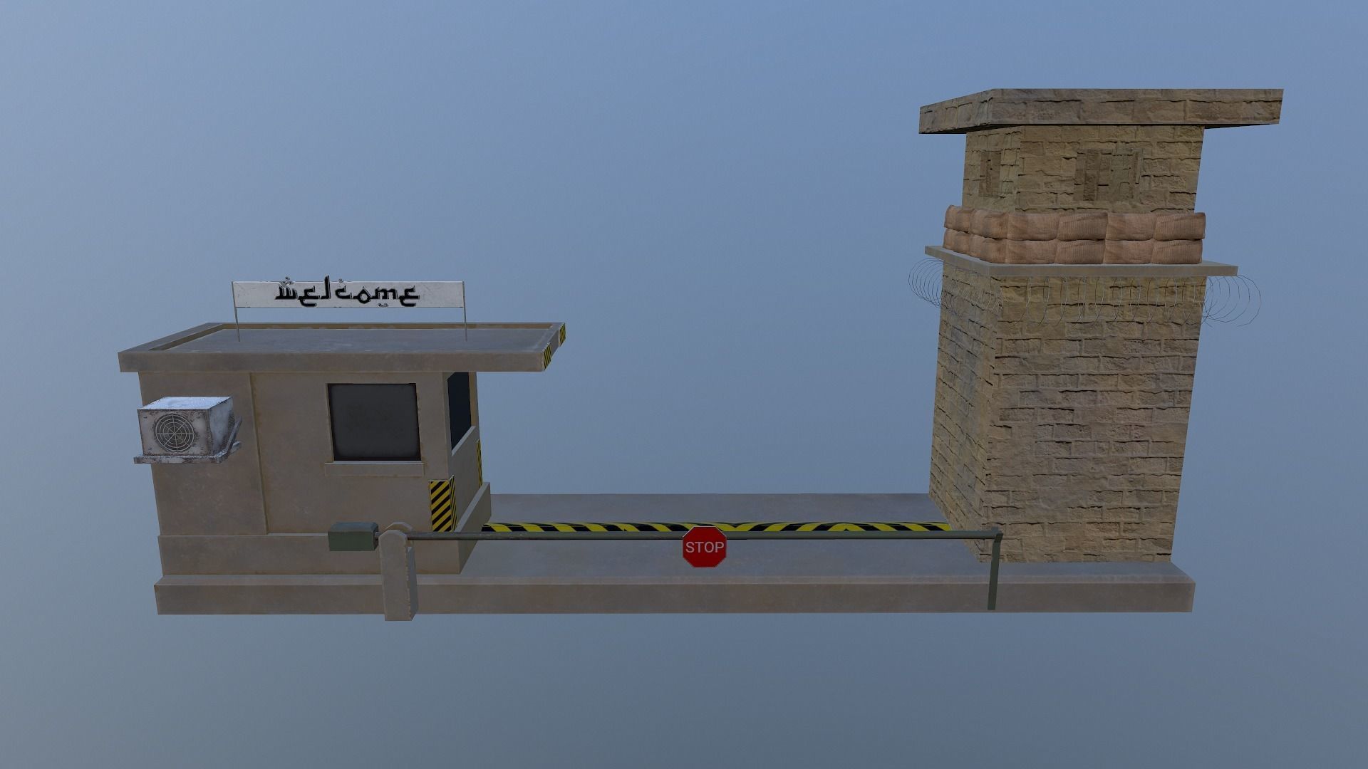 3D model Desert Security Guard Booth VR / AR / low-poly | CGTrader