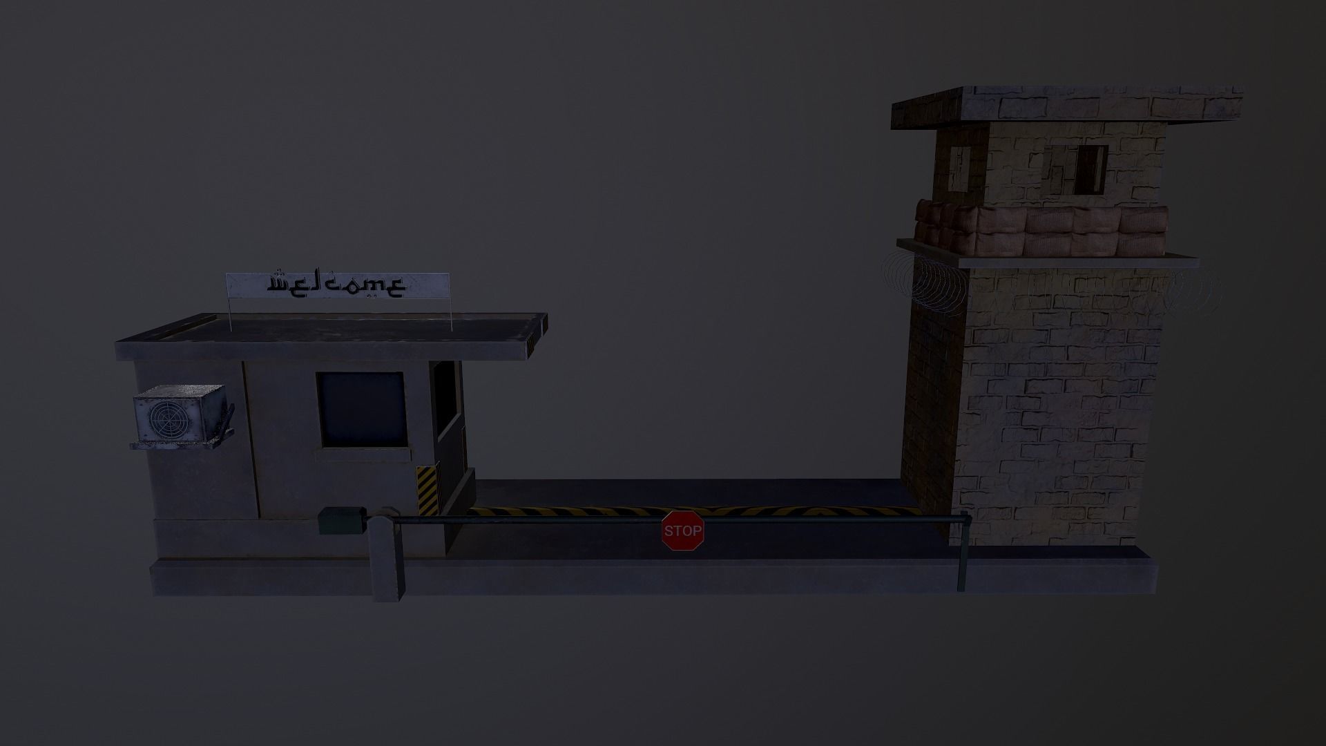 3D model Desert Security Guard Booth VR / AR / low-poly | CGTrader