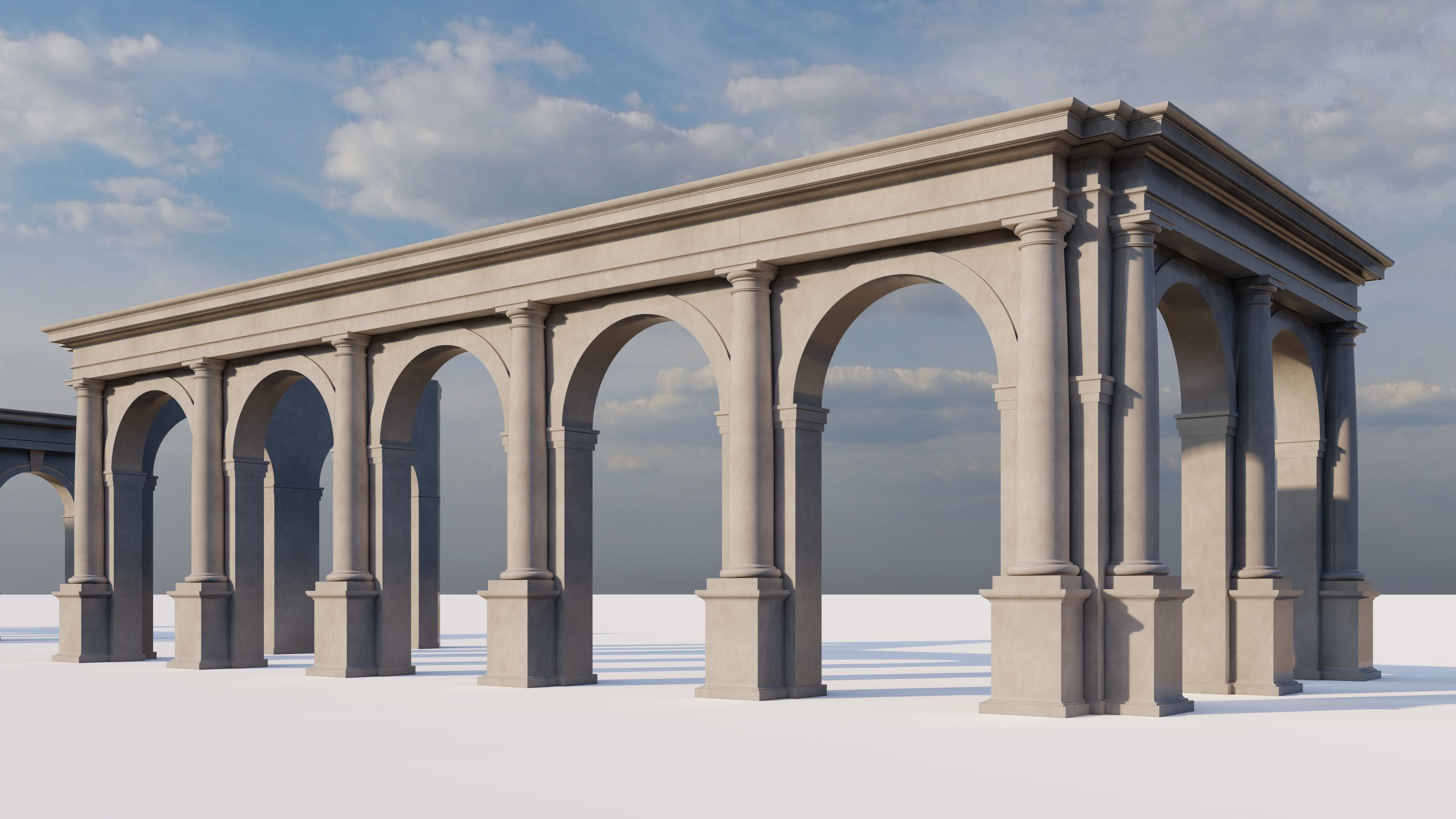 Arch two types Tuscan order with columns on Vignola 3D model | CGTrader